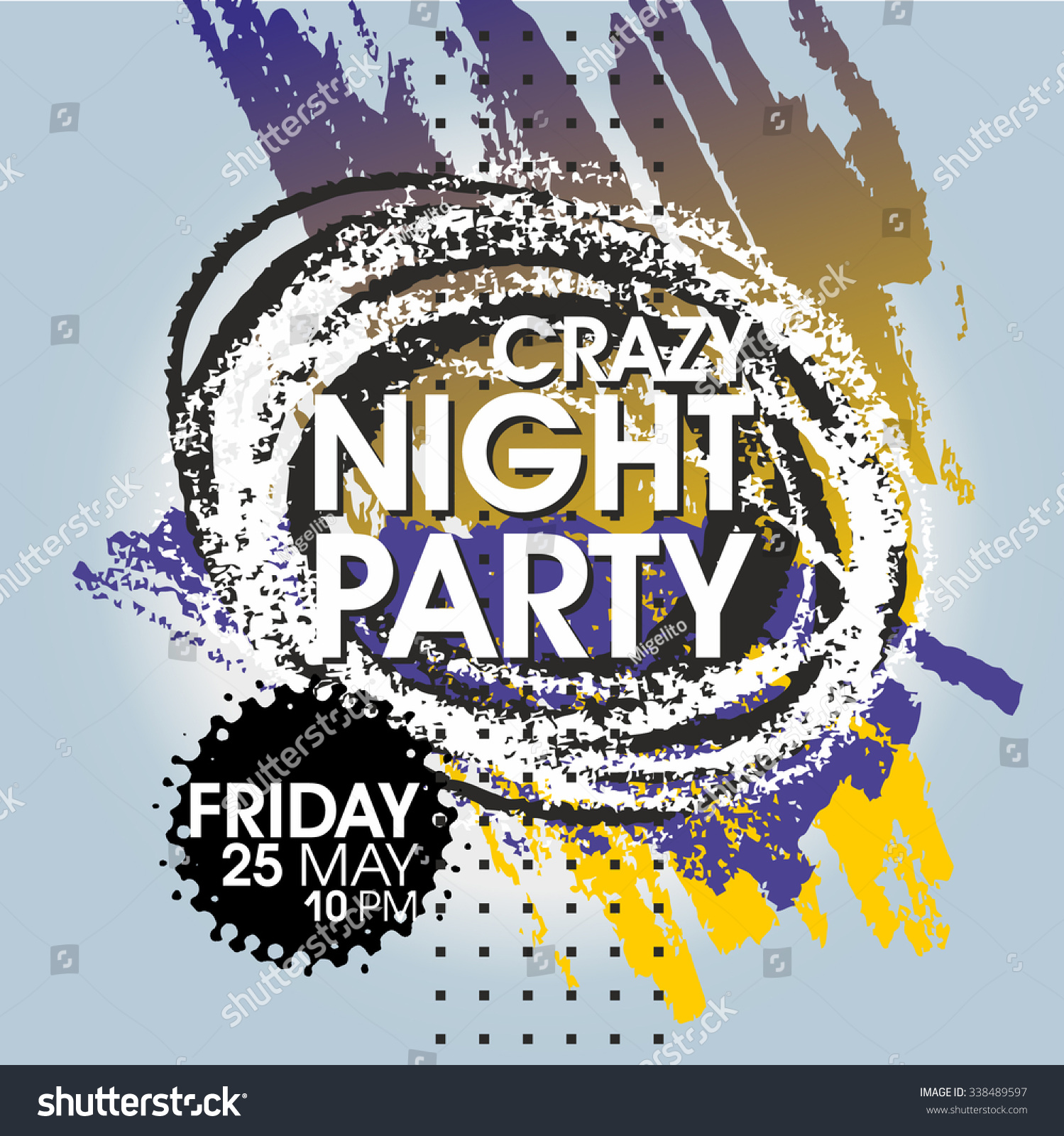 Crazy Night Party Vector Flyer Template: เวกเตอร์สต็อก (ปลอดค่า ...