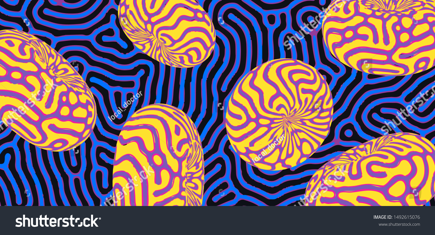 Crazy Psychedelic Pattern Googie Style Abstract Stock Vector (Royalty ...