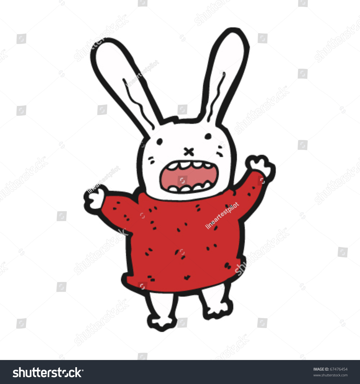 Crazy Rabbit Cartoon: เวกเตอร์สต็อก (ปลอดค่าลิขสิทธิ์) 67476454 ...