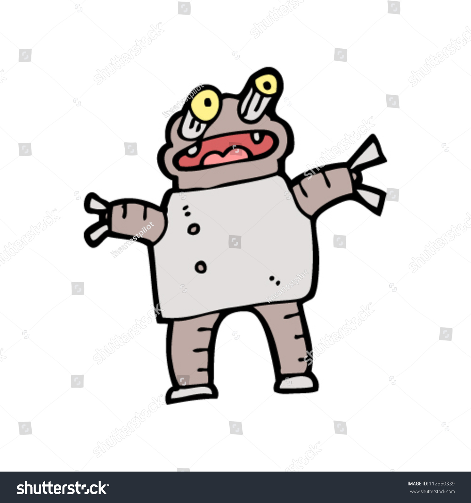 Crazy Robot Cartoon Stock Vector (Royalty Free) 112550339