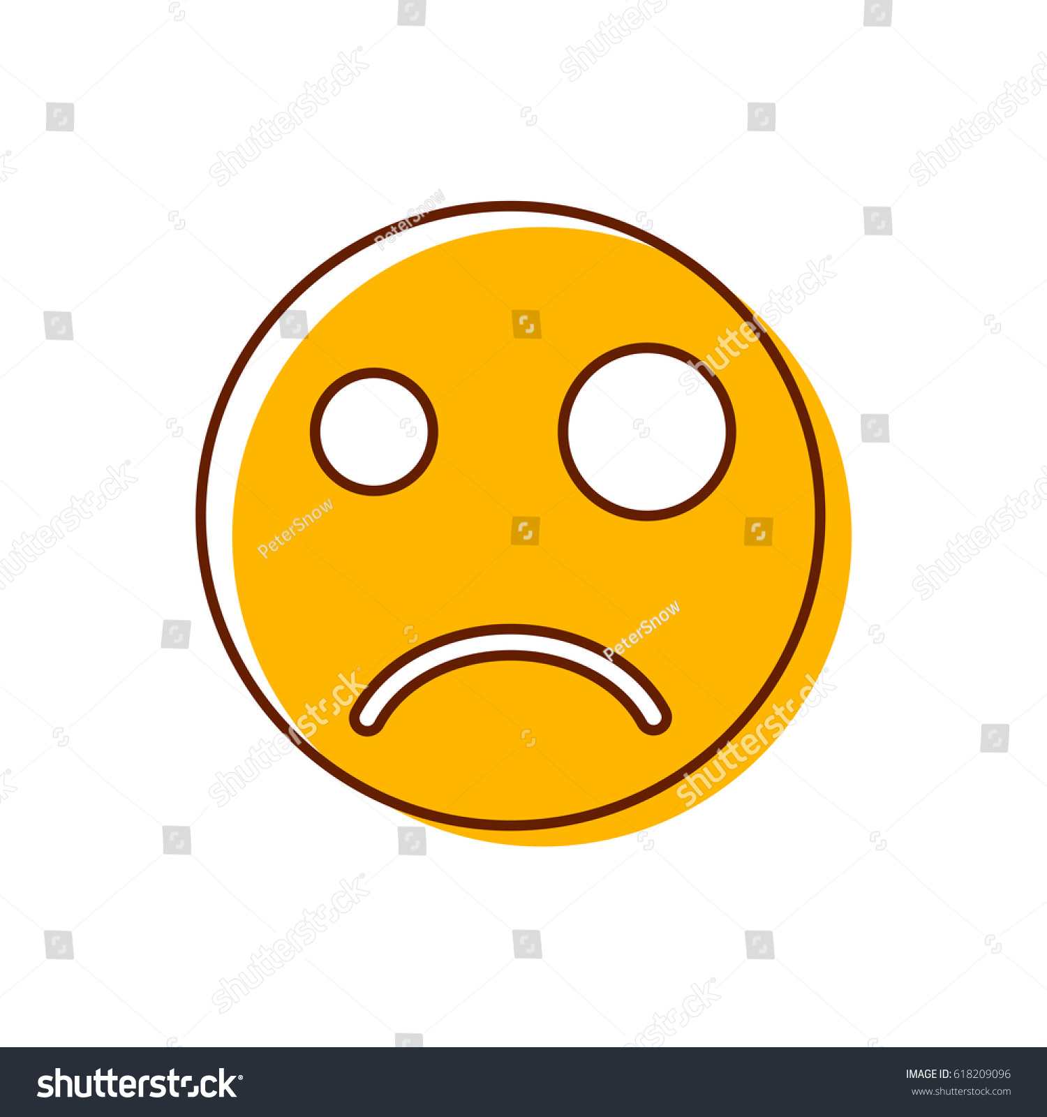 Crazy Sad Emoticon Editable Vector Smiley: vector de stock (libre de ...
