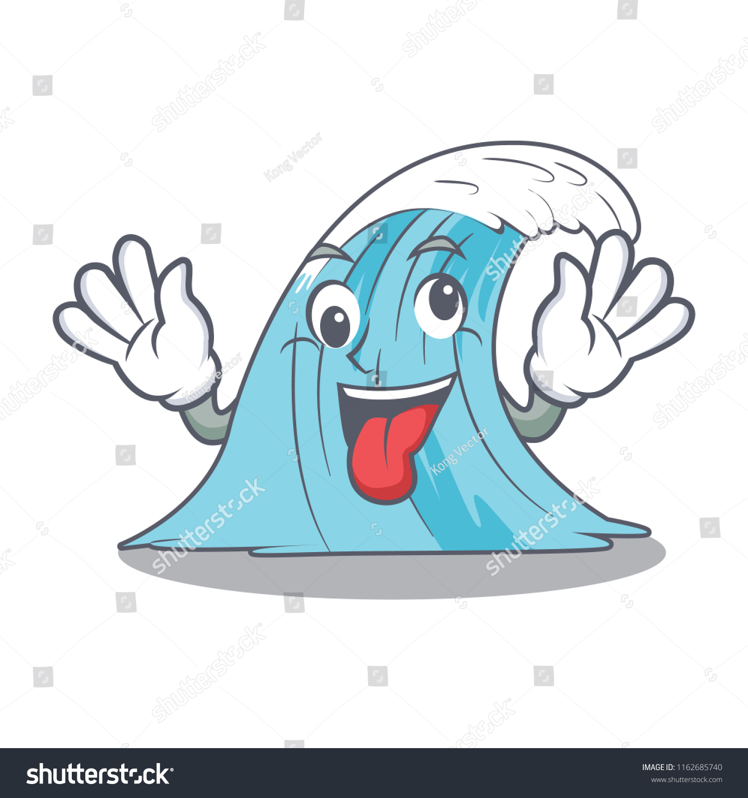 Crazy Splash Surf Wave Cartoon Stock Vector (Royalty Free) 1162685740