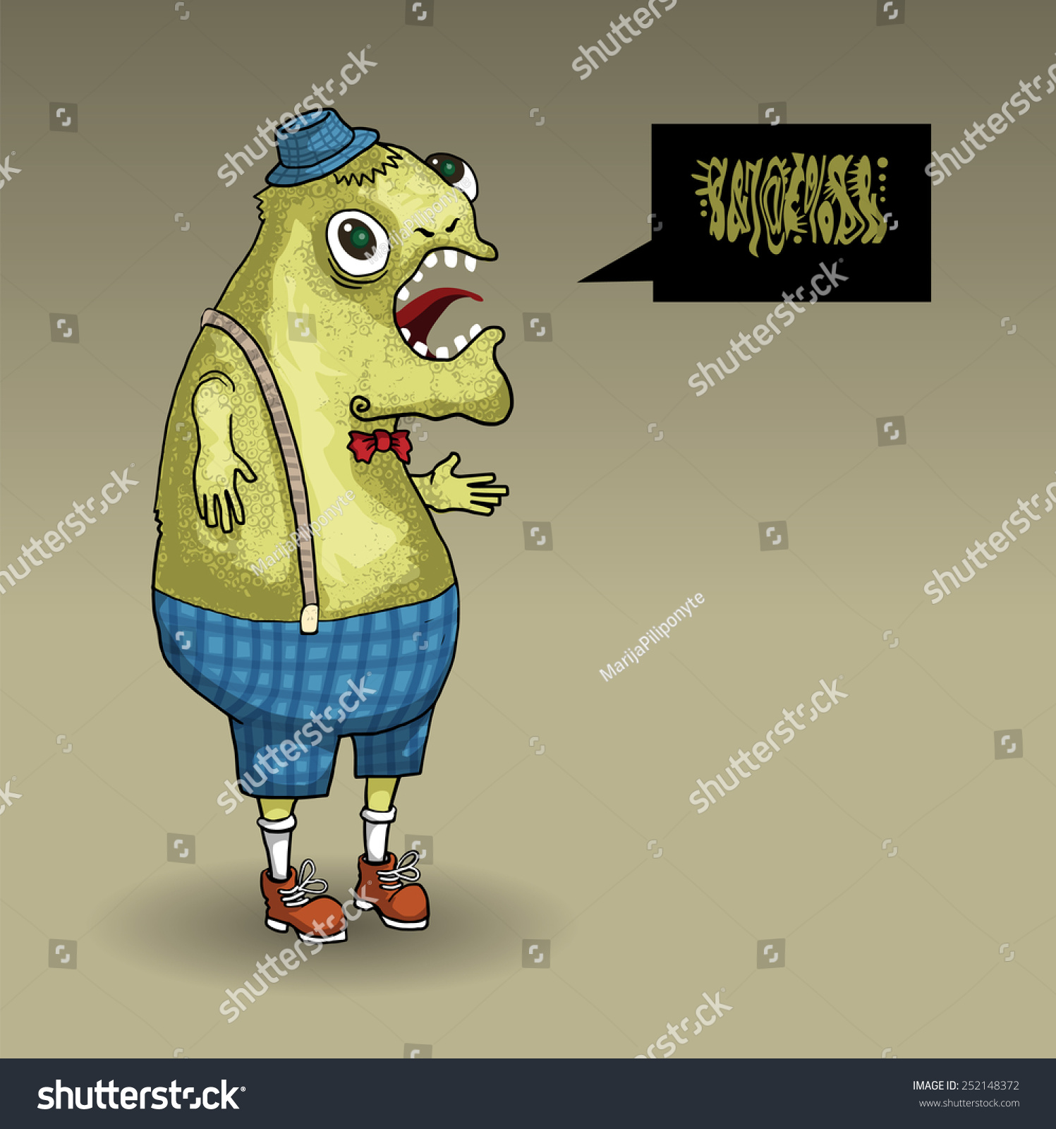 Crazy Weird Monster Alien Character Vector Stock Vector (Royalty Free ...