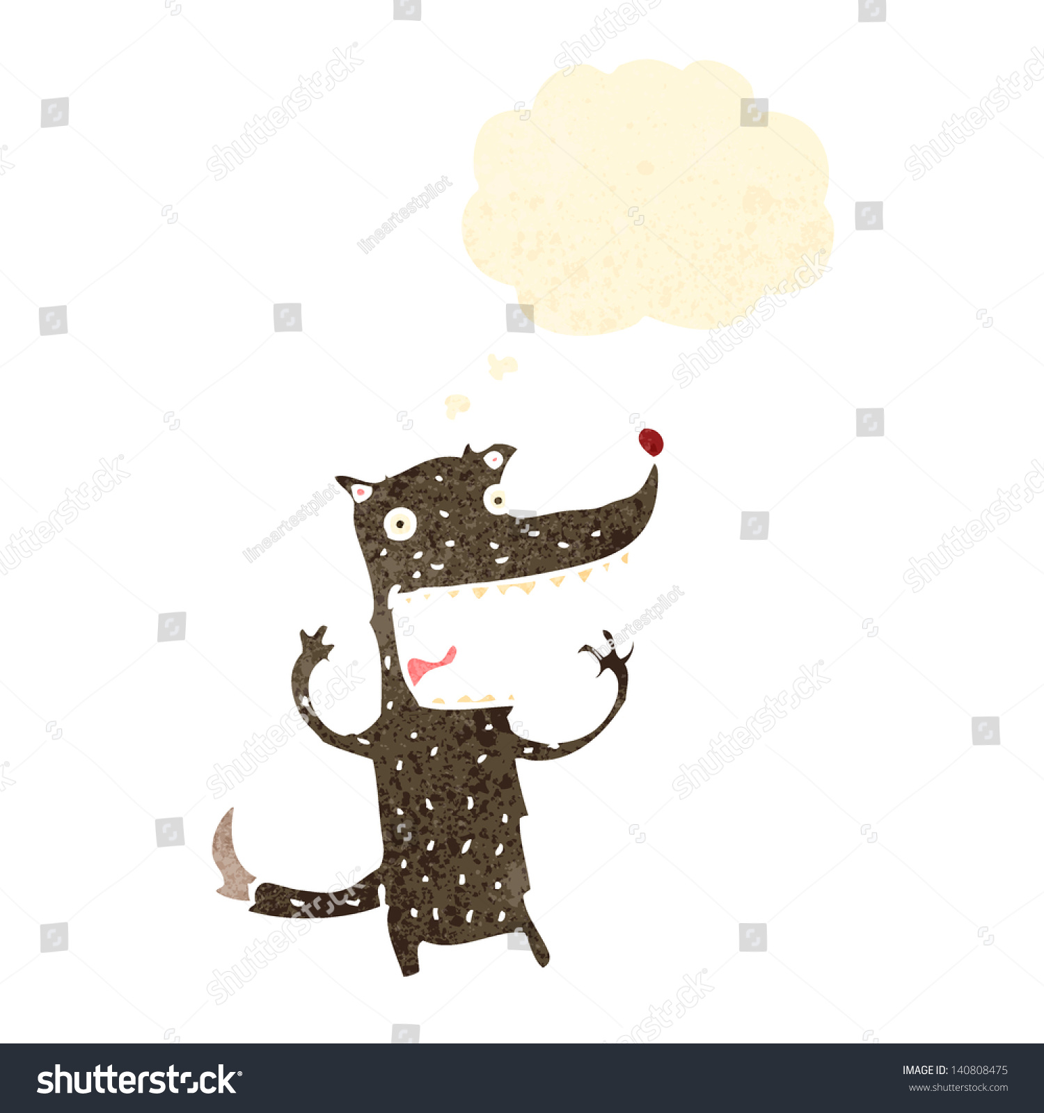 Crazy Wolf Retro Cartoon Stock Vector (Royalty Free) 140808475 ...