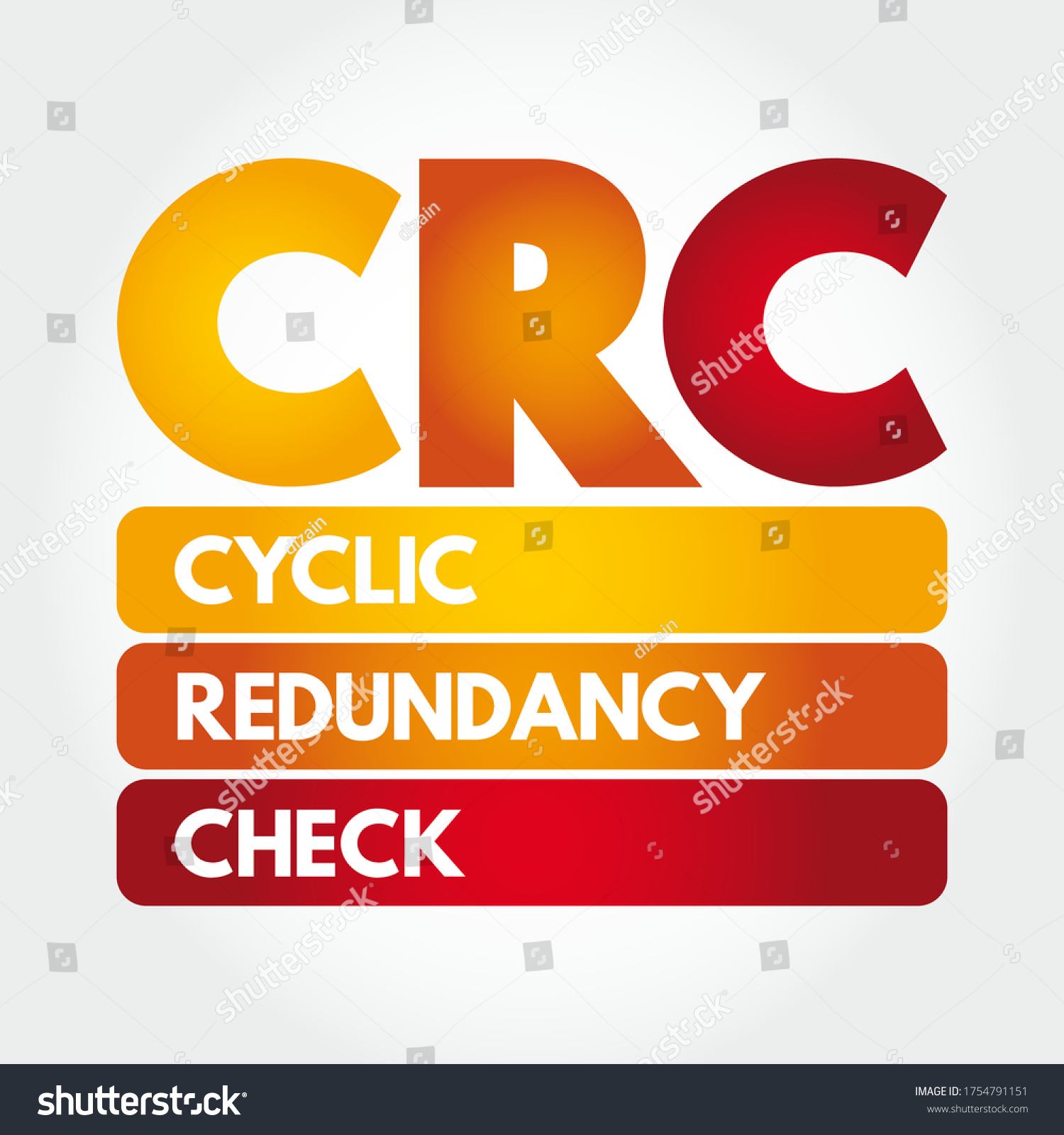 Crc Cyclic Redundancy Check Acronym Technology Stock Vector (Royalty ...