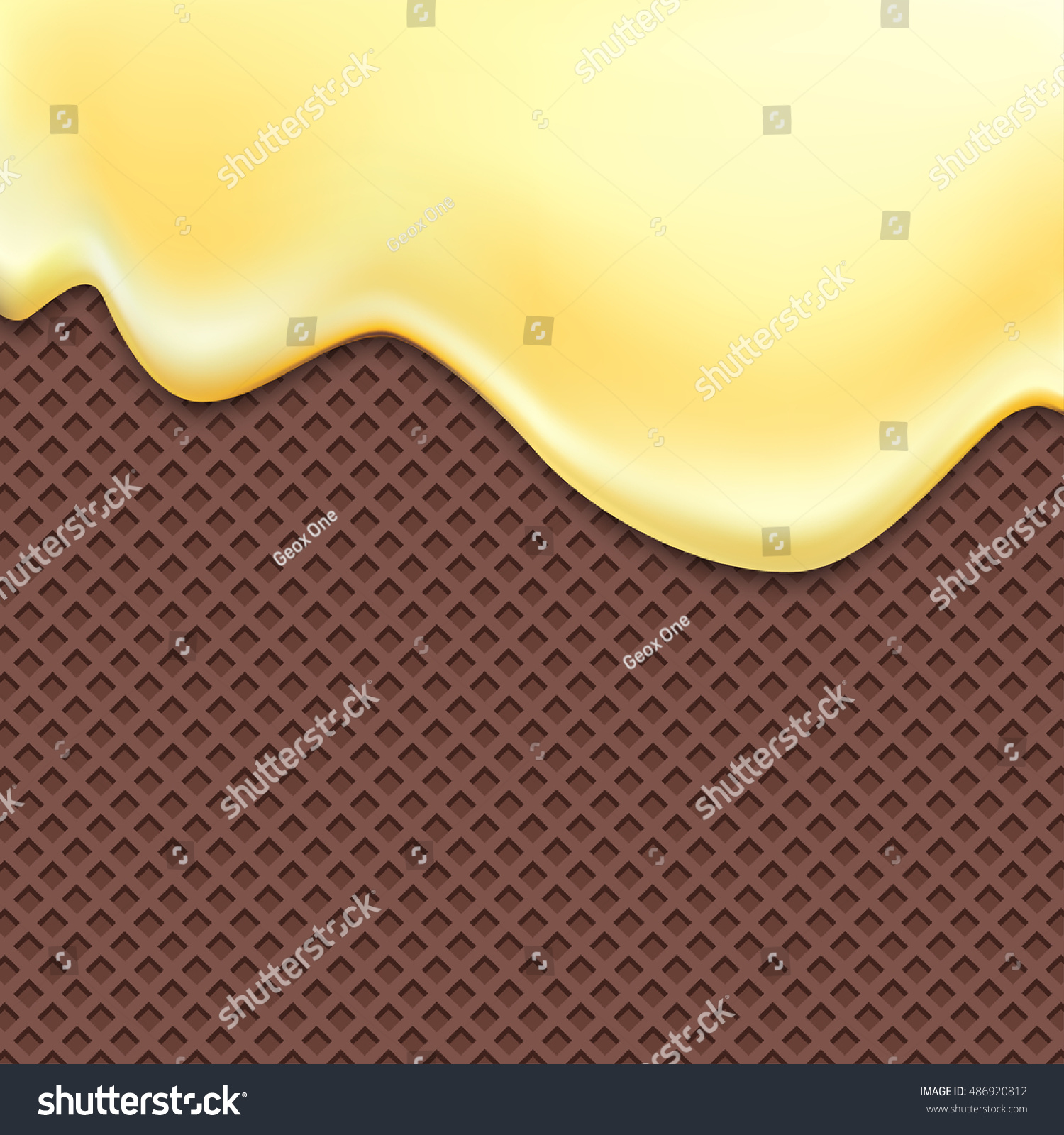 Cream Melted On Chocolate Wafer Background Stock Vector Royalty Free