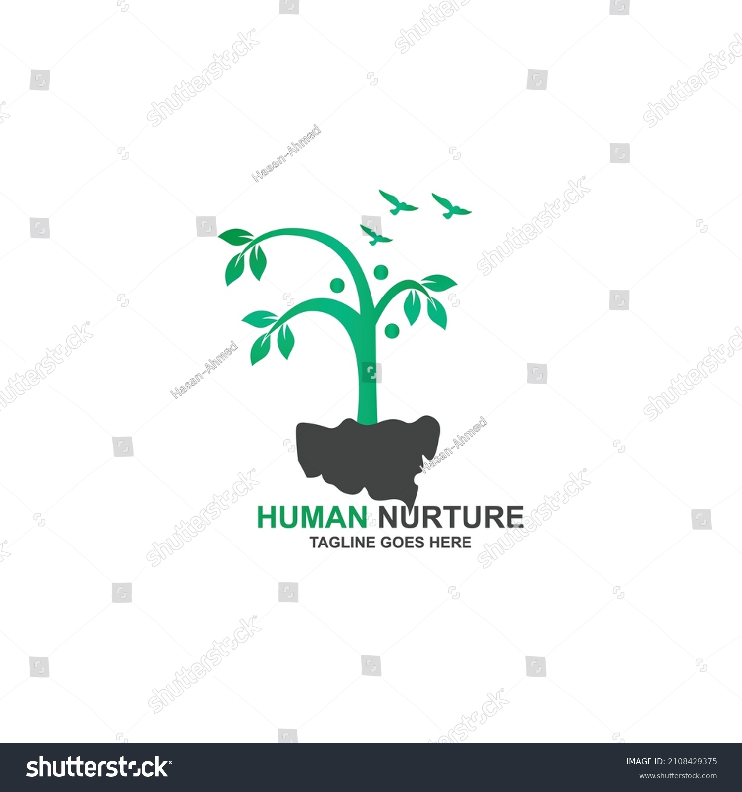 Create Human Nurture Logo Design Stock Vector (Royalty Free) 2108429375 ...