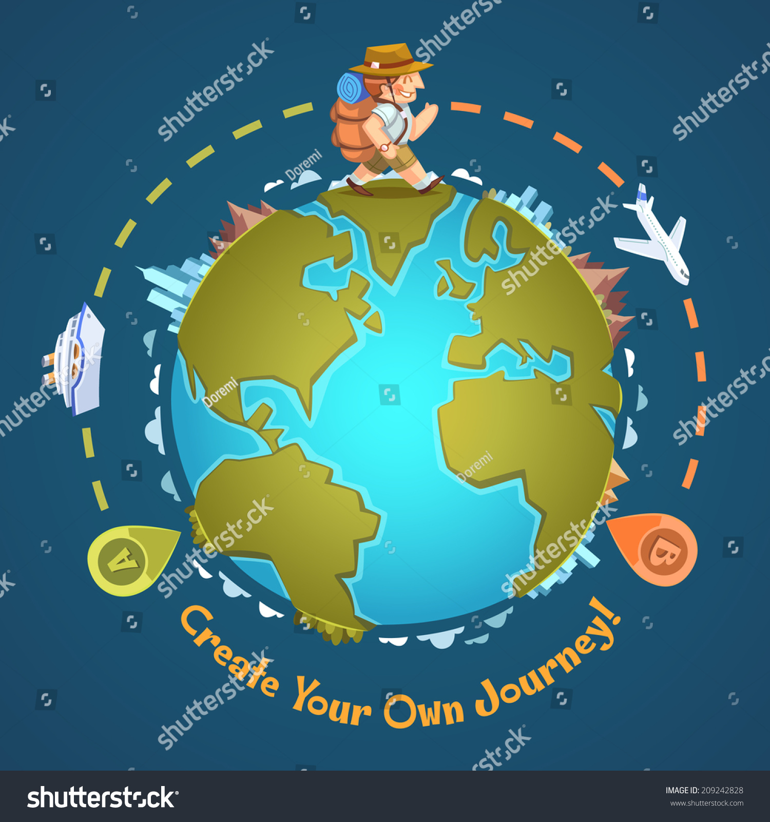 Create Your Own Journey Vector Illustration Stock Vector (Royalty Free ...