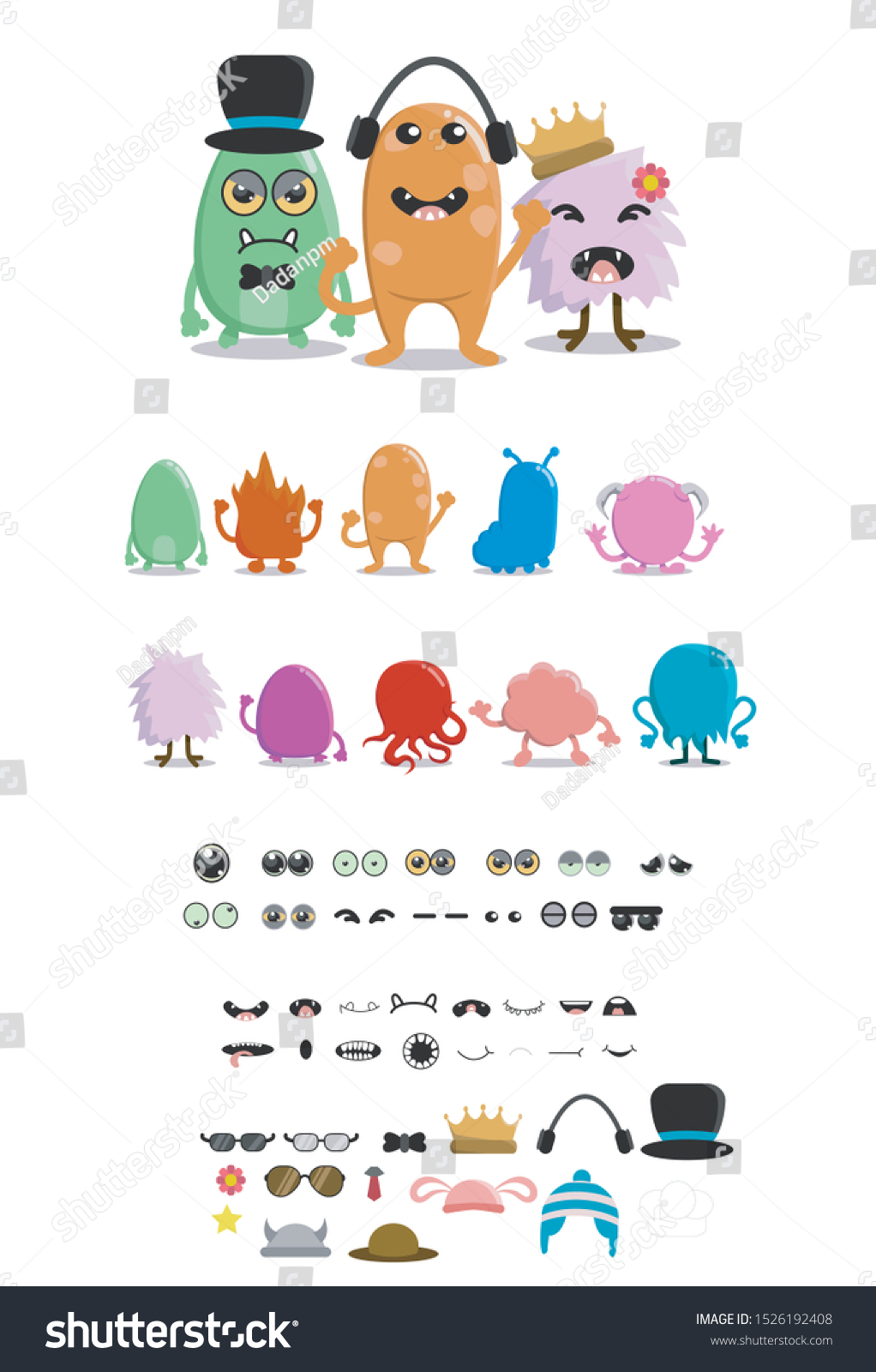 Create Your Own Monster Characters Monster Stock Vector (Royalty Free ...