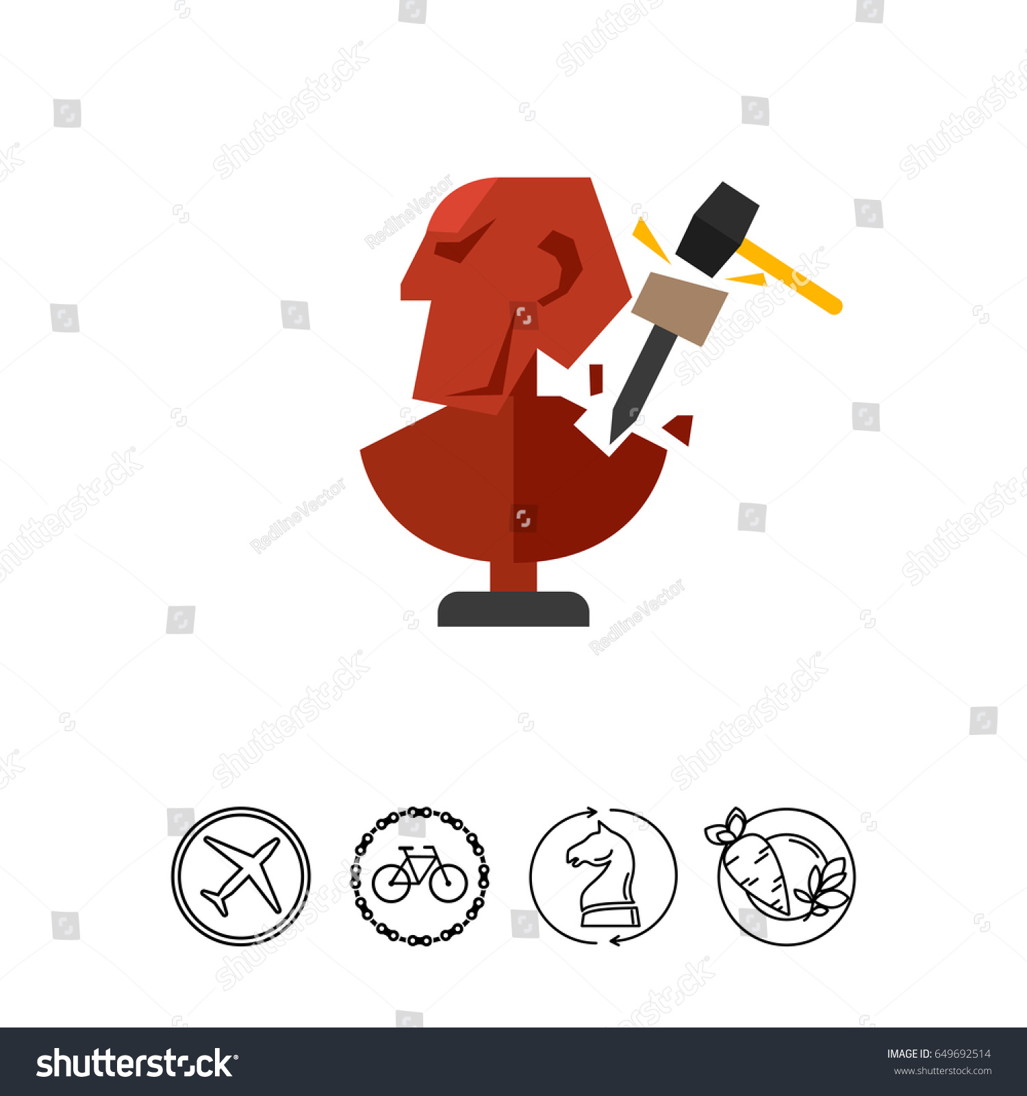 Creating Sculpture Icon: vector de stock (libre de regalías) 649692514 ...