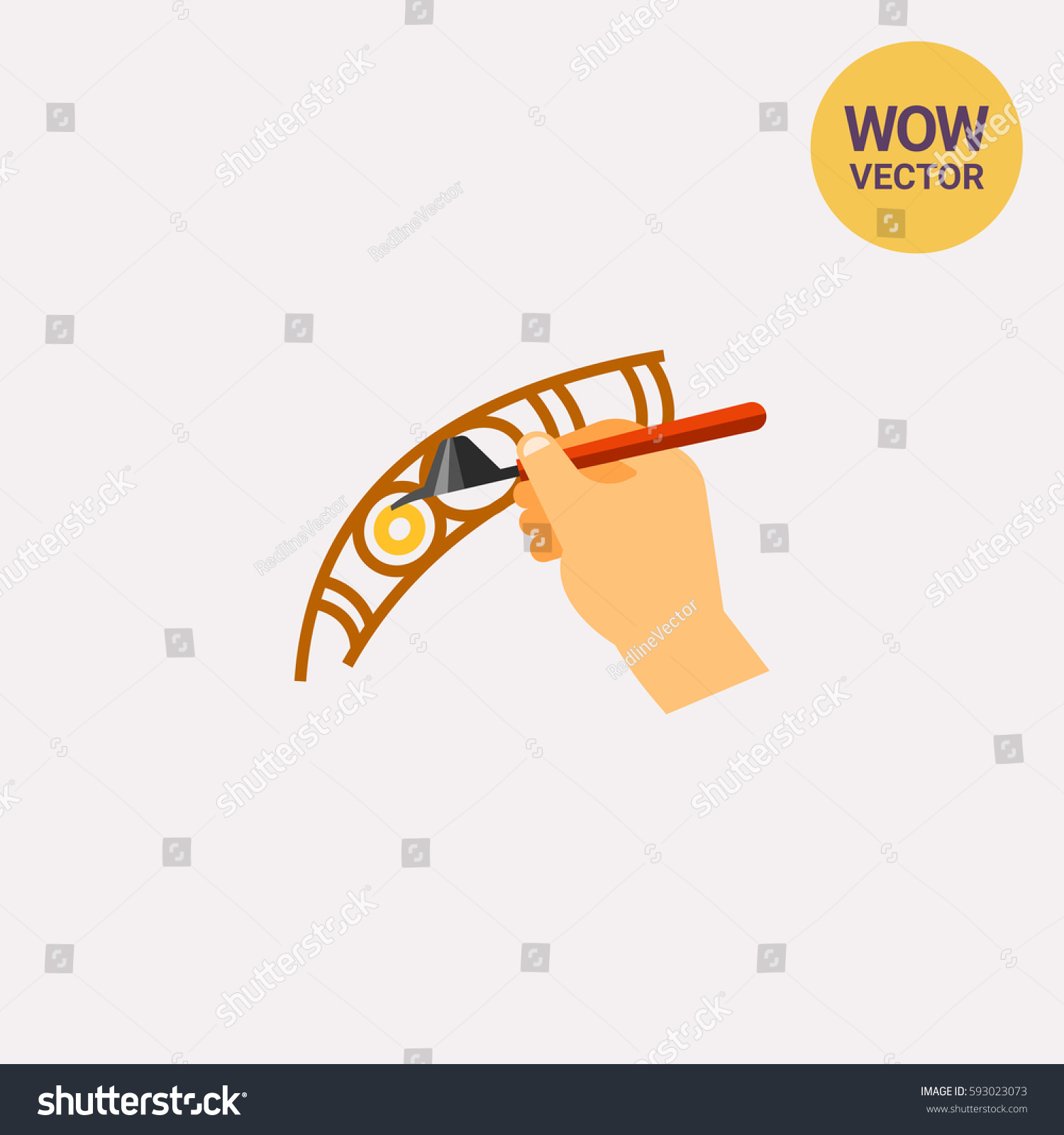 Creating Traditional Batik Canting Icon Stock Vector (Royalty Free ...