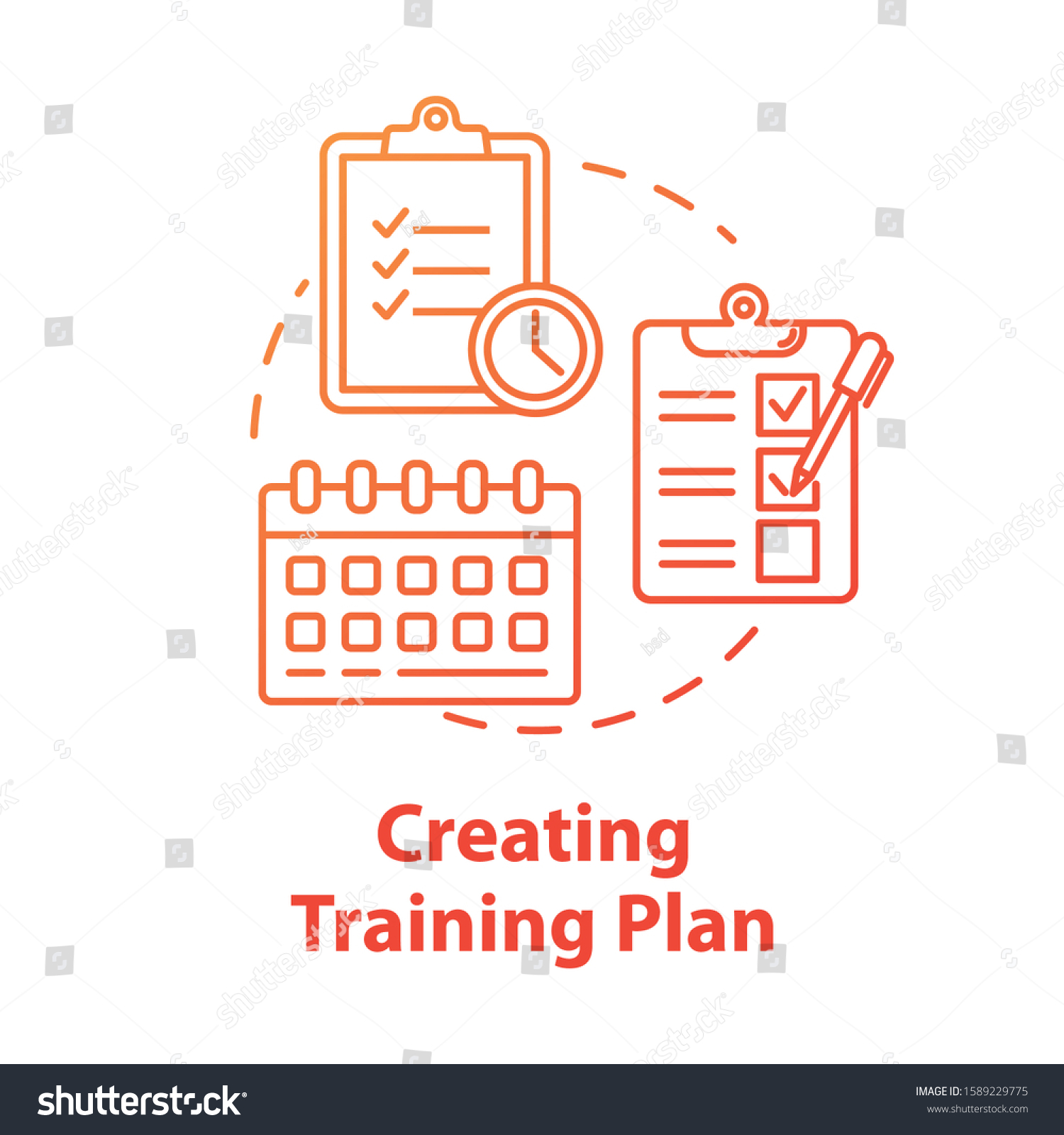 Creating Training Plan Concept Icon Task: vector de stock (libre de ...