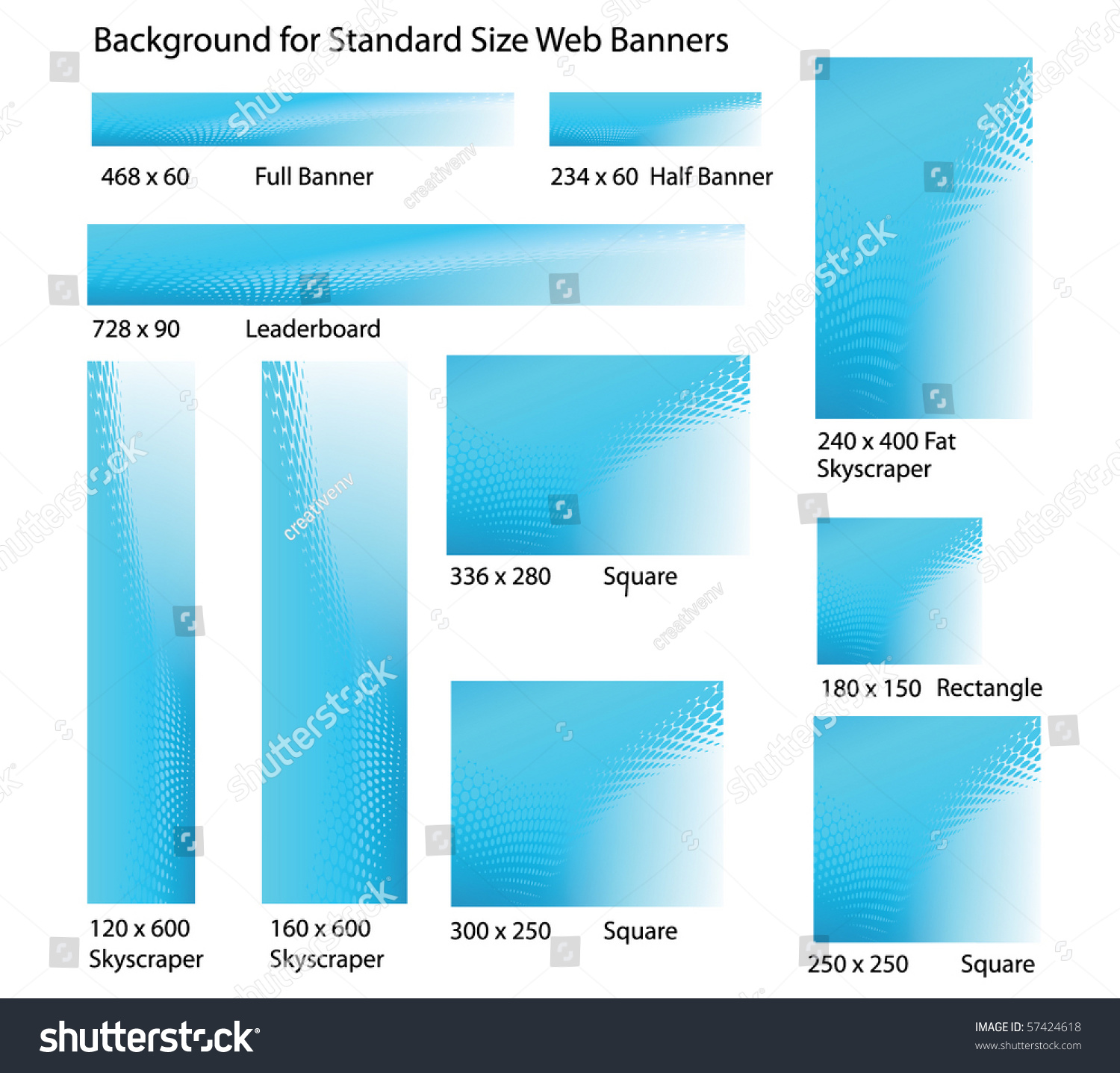 Creative Abstract Background Set Standard Size Stock Vector 57424618 ...