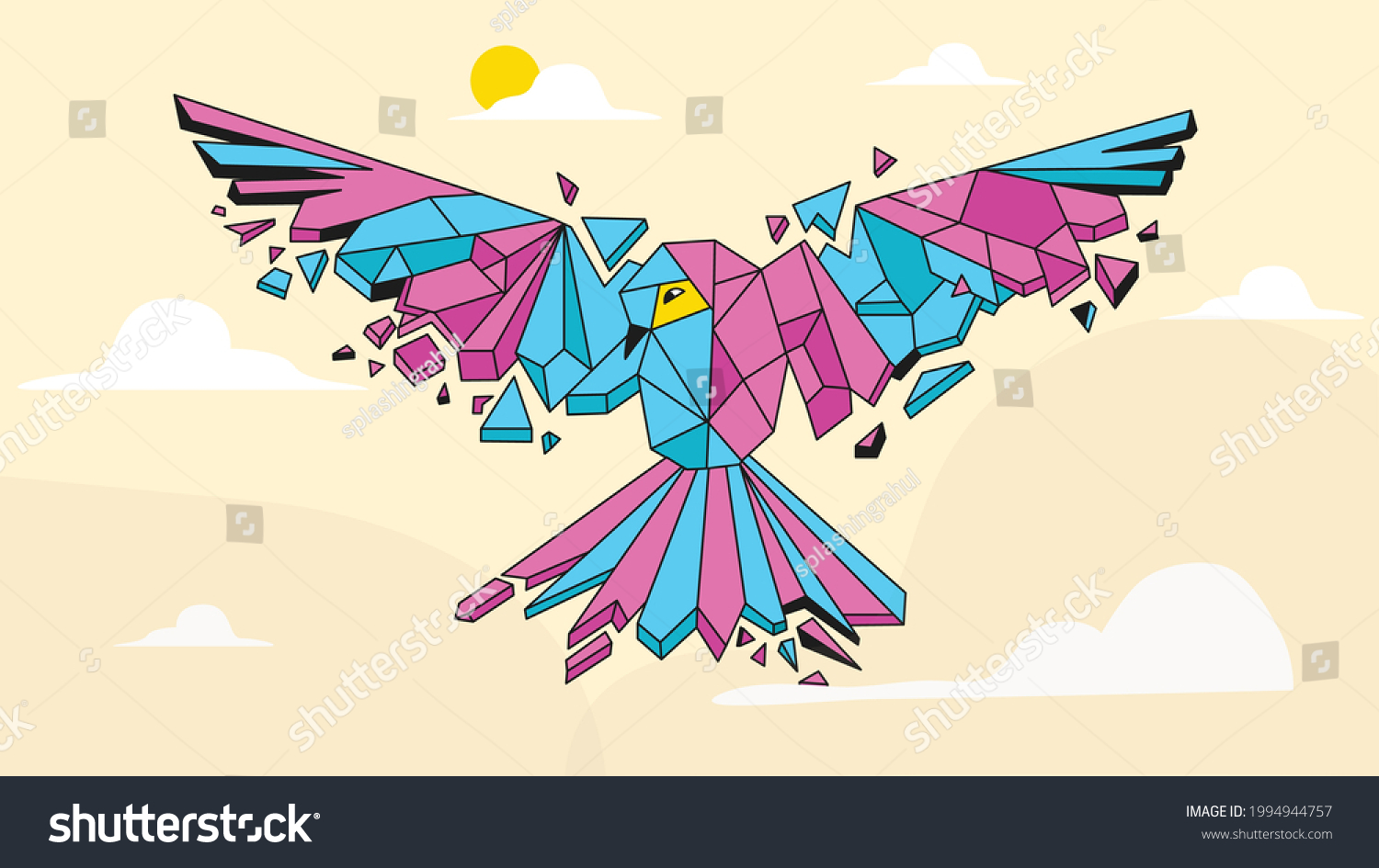 Creative Abstract Bird Illustration Background Stock Vector (Royalty ...