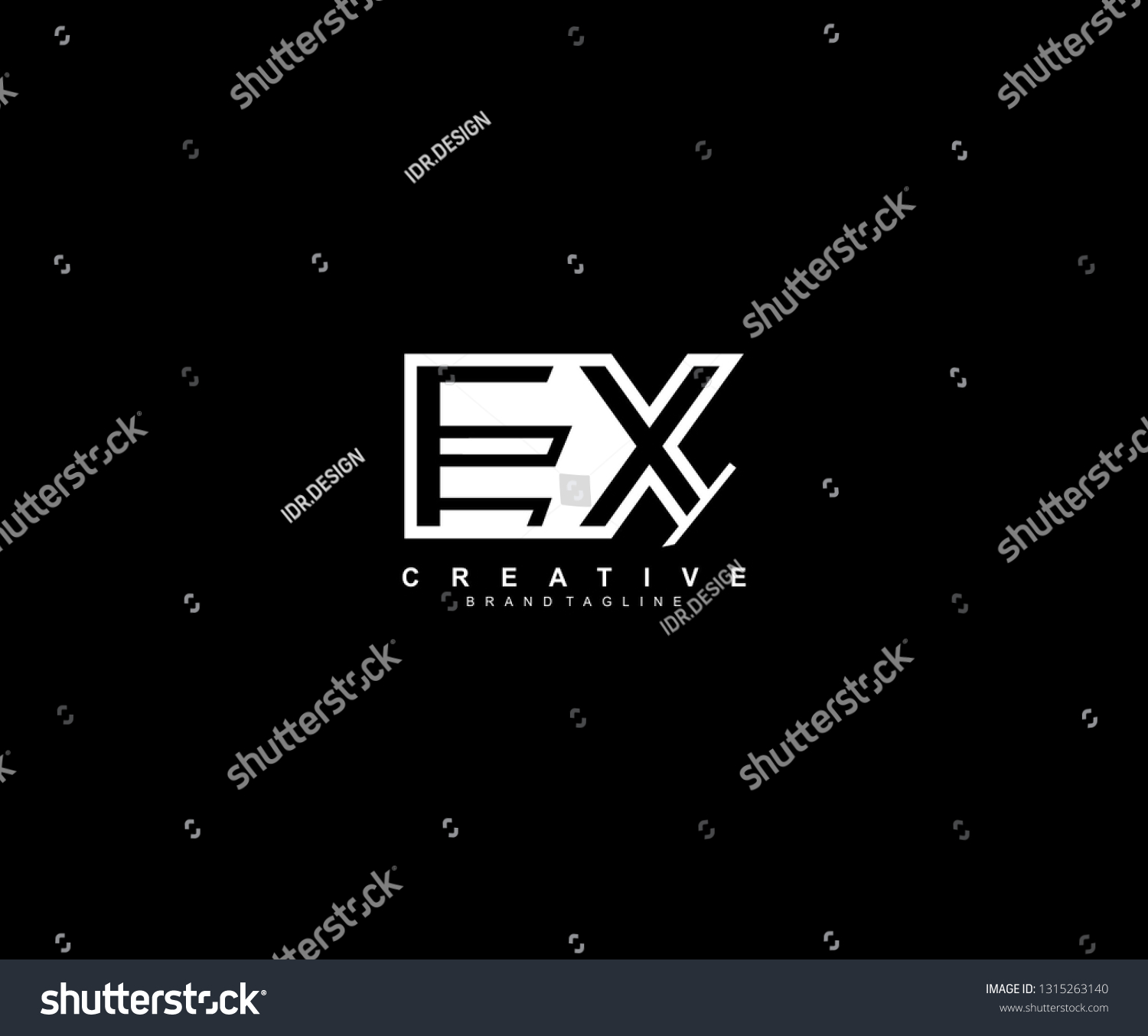 Creative Abstract Initial Ex Letter Negative Stock Vector (Royalty Free ...