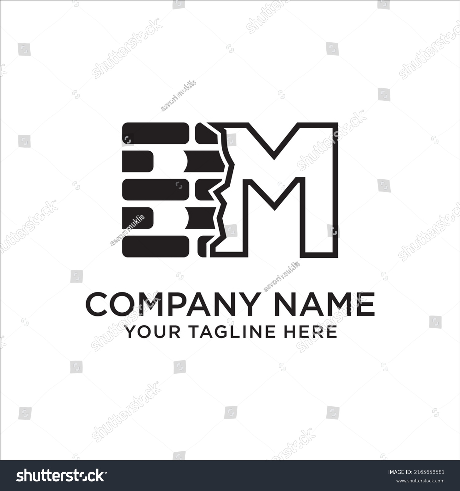 Creative Abstract Letter Bm Logo Design Stock Vector (Royalty Free ...