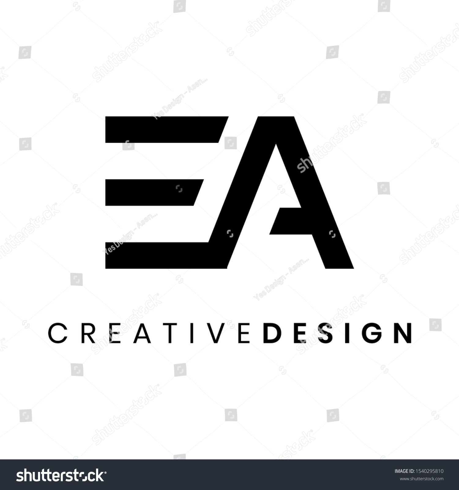 Creative Abstract Letter Ea Logo Design Stock Vector (Royalty Free ...