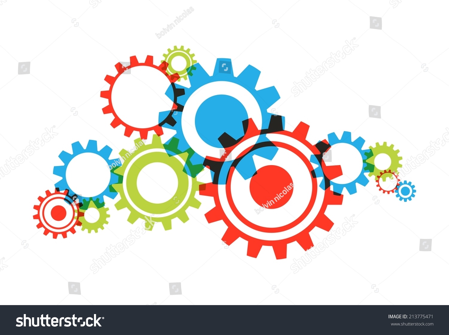 Creative Abstract Transparent Cog Wheels Vector Stock Vector (Royalty ...