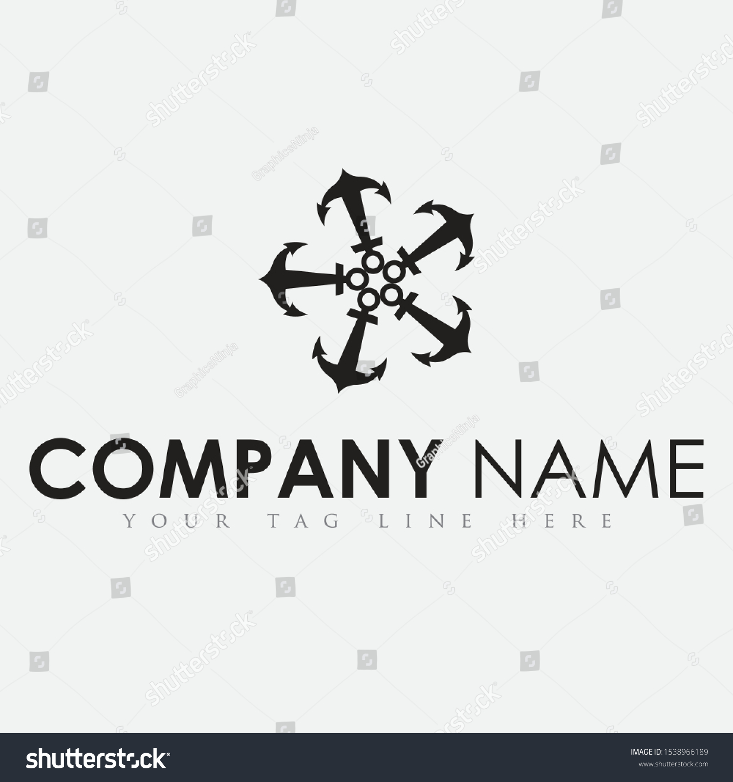 Creative Anchor Logo Design Stock Vector (Royalty Free) 1538966189 ...