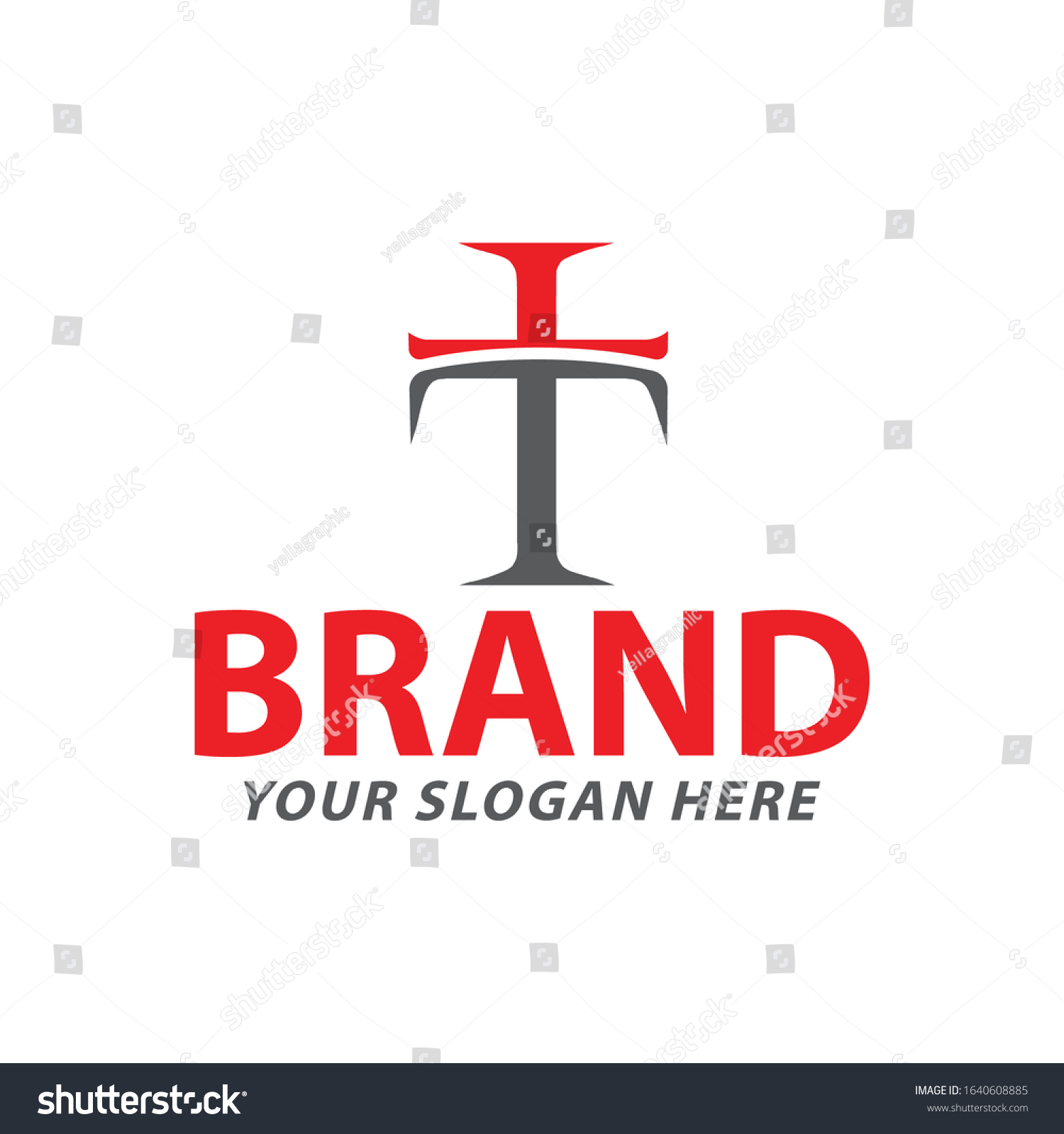 Creative Bold Red Grey Cross Logo Stock Vector (Royalty Free ...