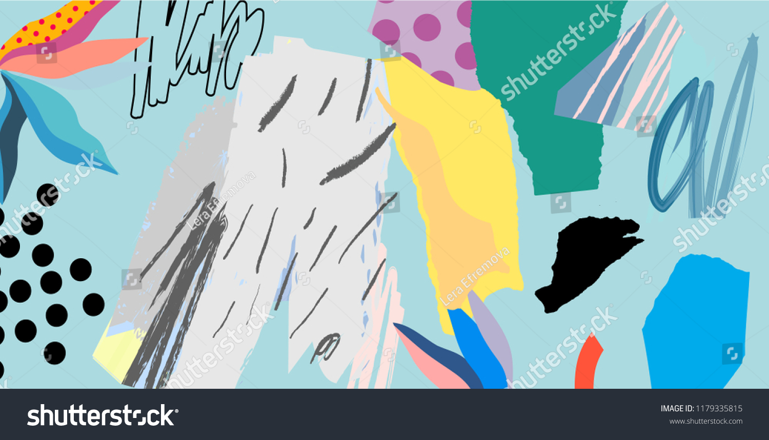 Creative Art Header Different Shapes Textures: เวกเตอร์สต็อก (ปลอดค่า ...