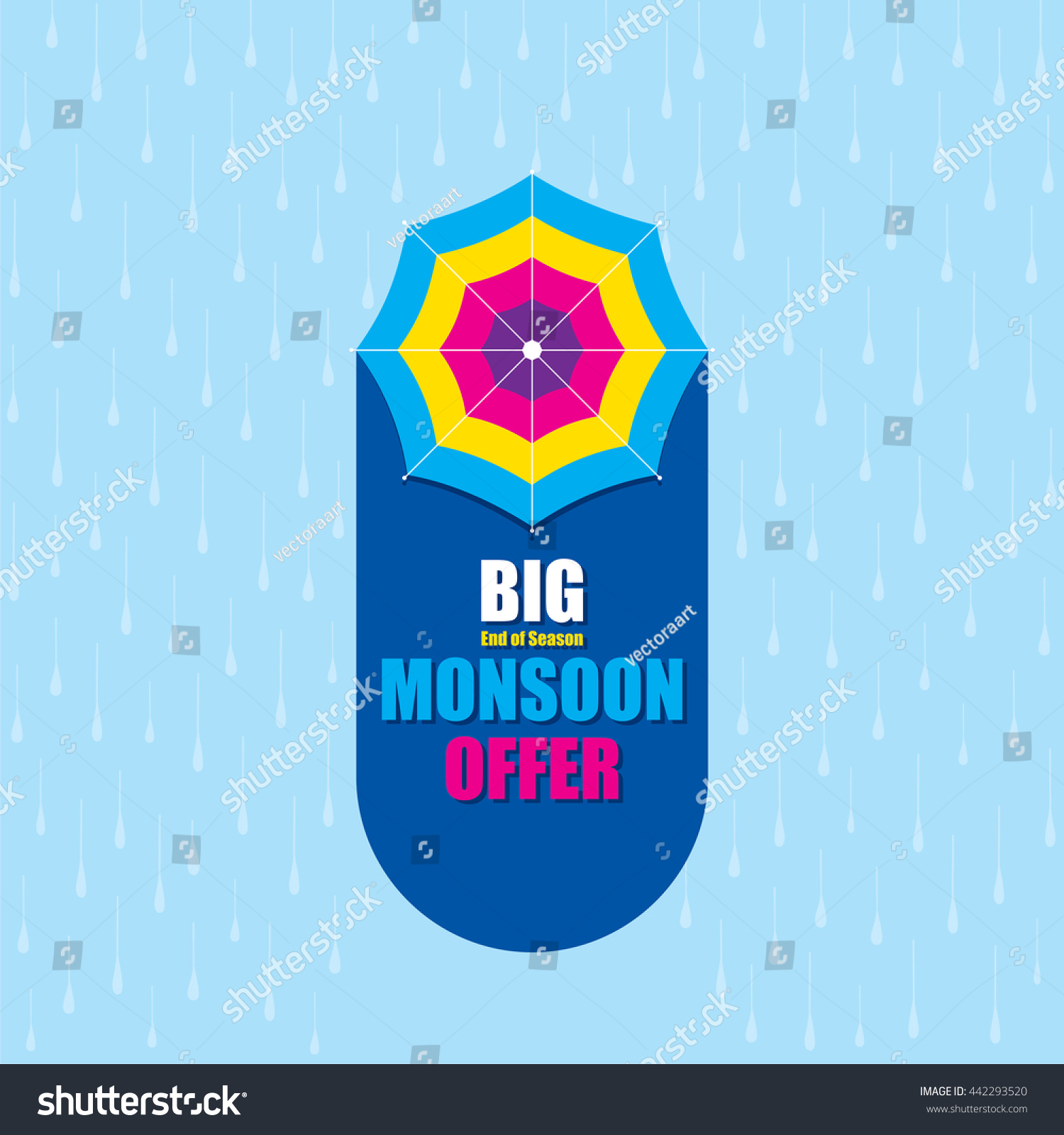 Creative Big Monsoon Offer Banner Design Stock Vector (Royalty Free ...