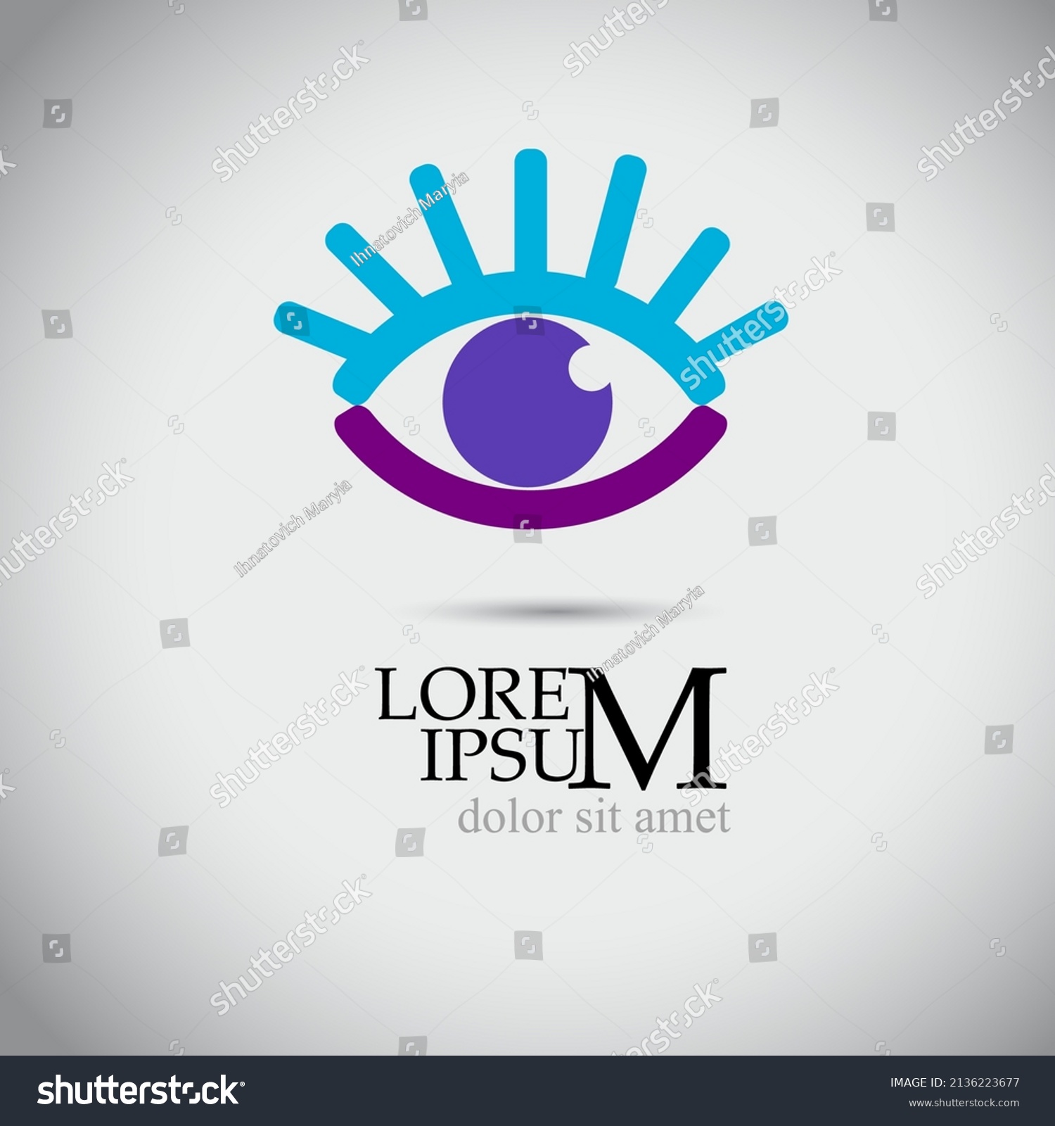 Creative Blue Eye Concept Logo Design Stock Vector (Royalty Free ...