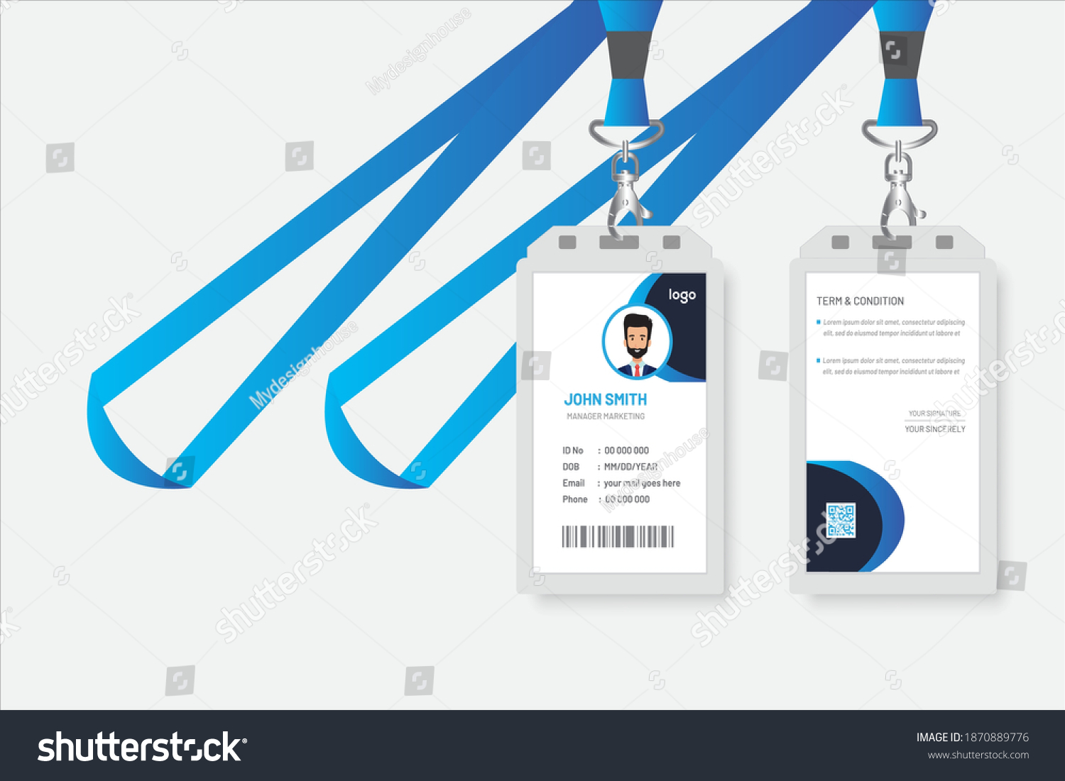 Creative Blue Id Card Design Vector Stock Vector (Royalty Free ...