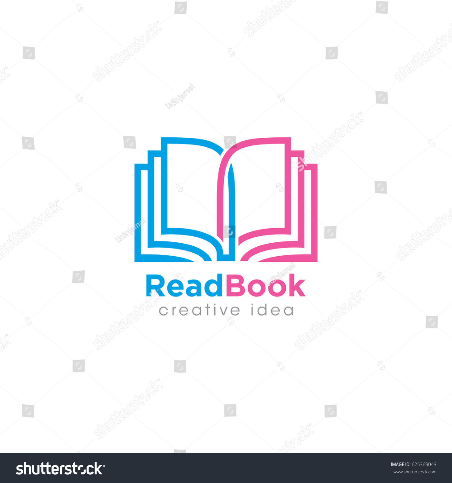 Vektor Stok Template Desain Logo Konsep Buku Kreatif (Tanpa Royalti ...