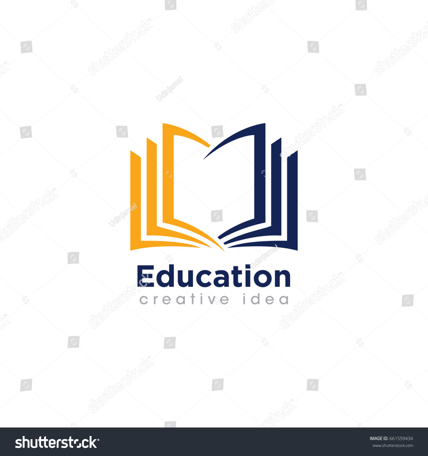 Creative Book Concept Logo Design Template Stock Vector (Royalty Free ...