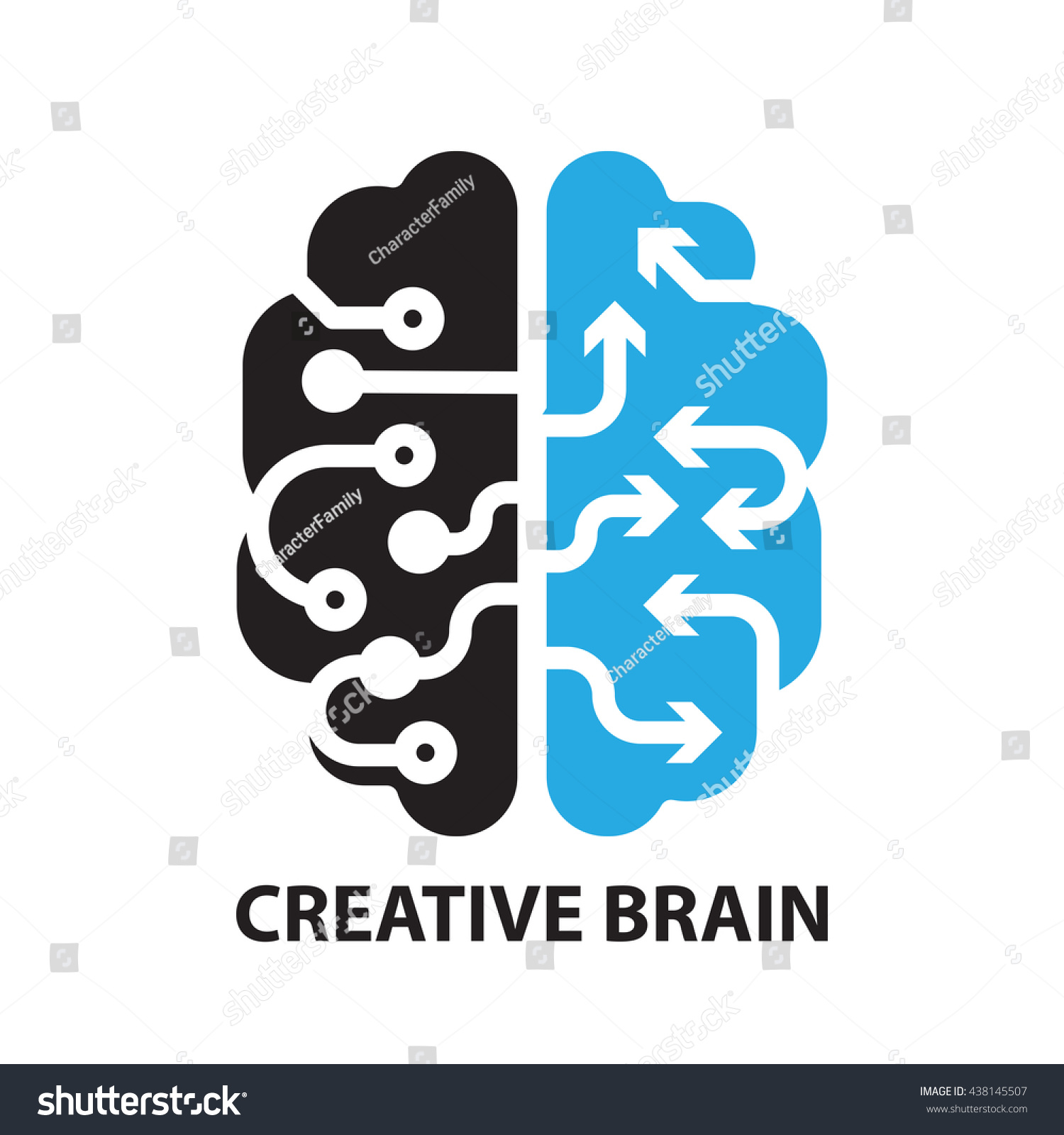 Creative Brain Icon Symbol Stock Vector (Royalty Free) 438145507