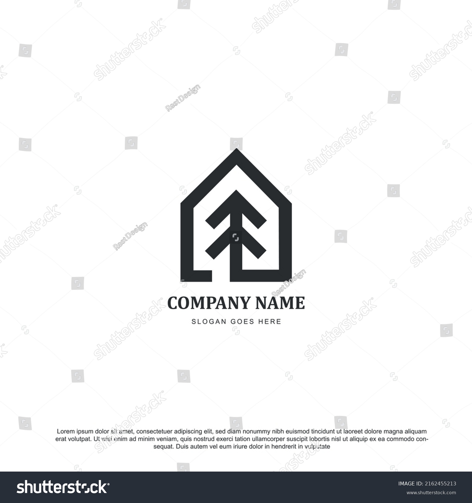 Creative Building Logo Design House Tree Stock Vector (Royalty Free ...