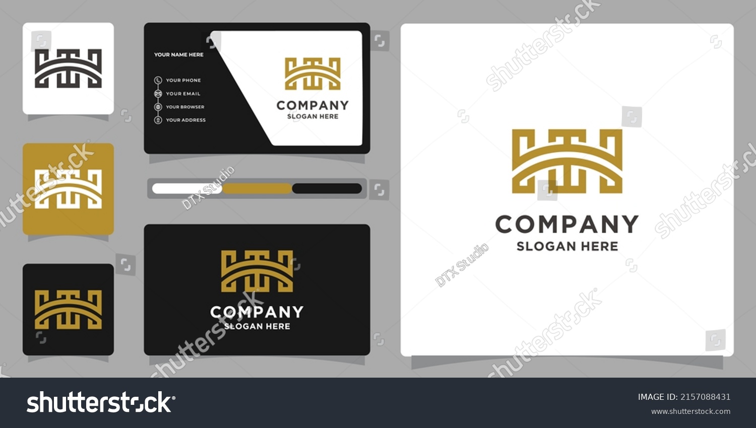 Creative Building Bridge Logo Design Stock Vector (Royalty Free ...