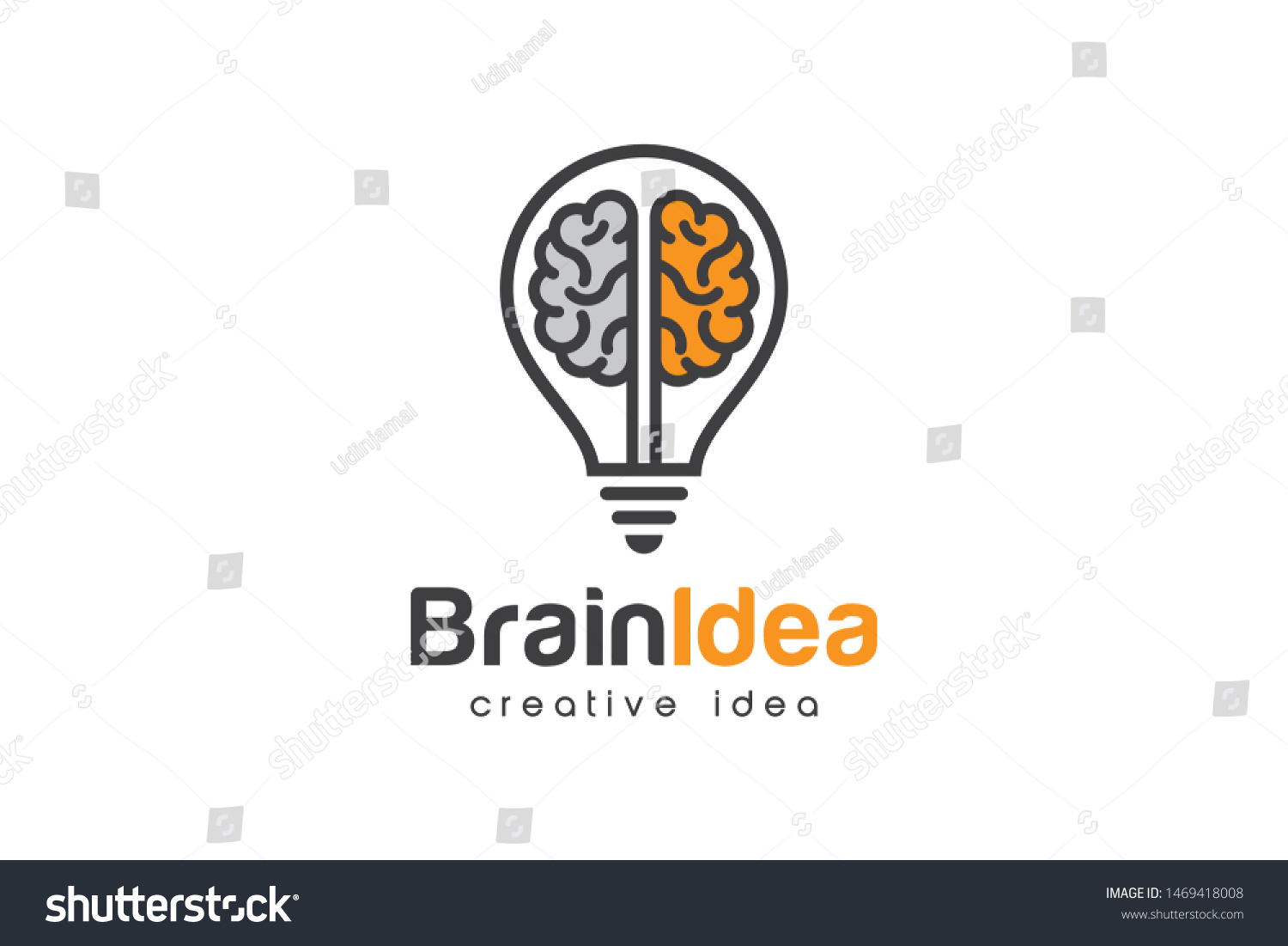 Creative Bulb Brain Logo Design Temptate Stock Vector (Royalty Free ...