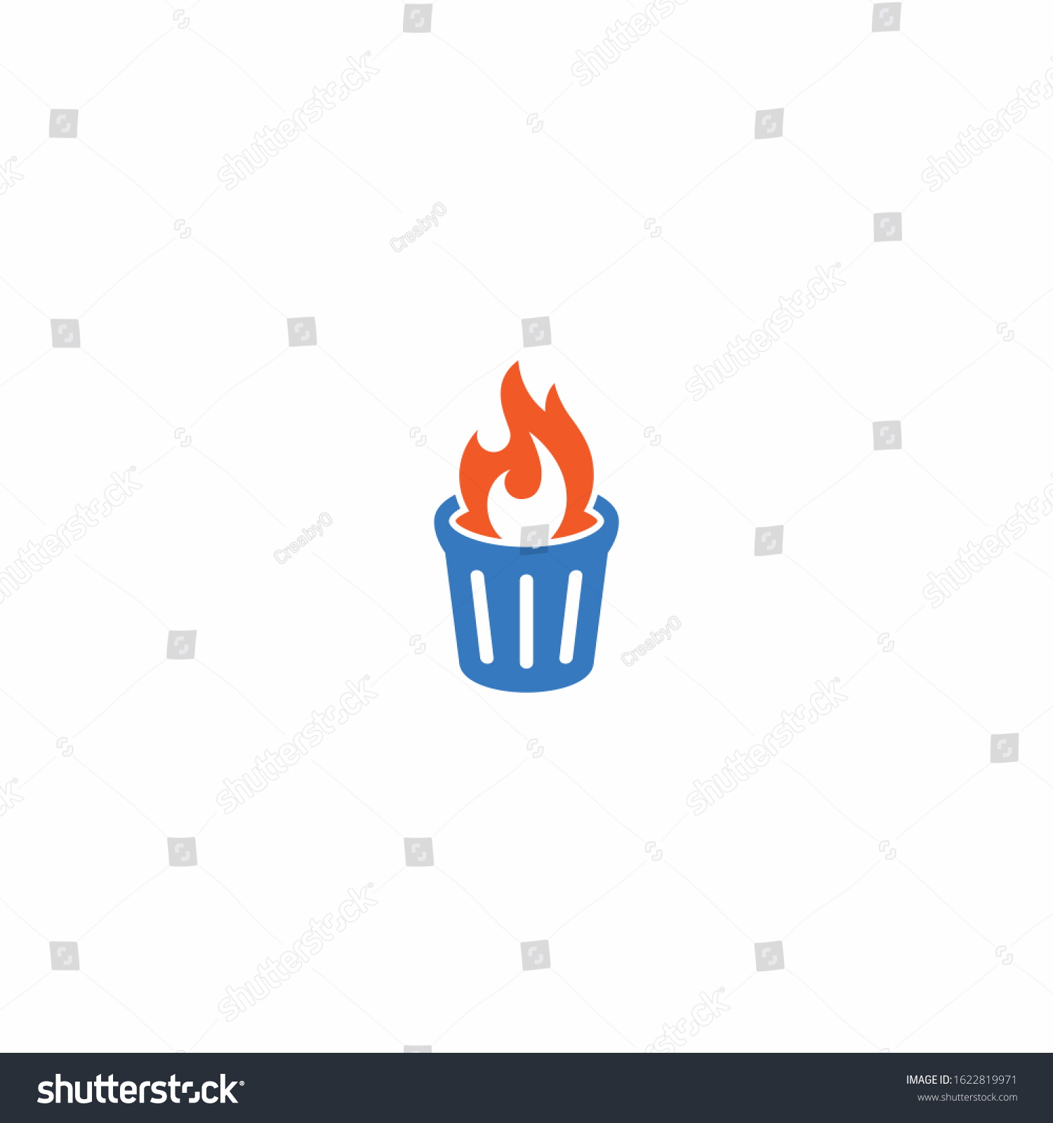 Creative Burn Trash Logo Design Stock Vector (Royalty Free) 1622819971 ...