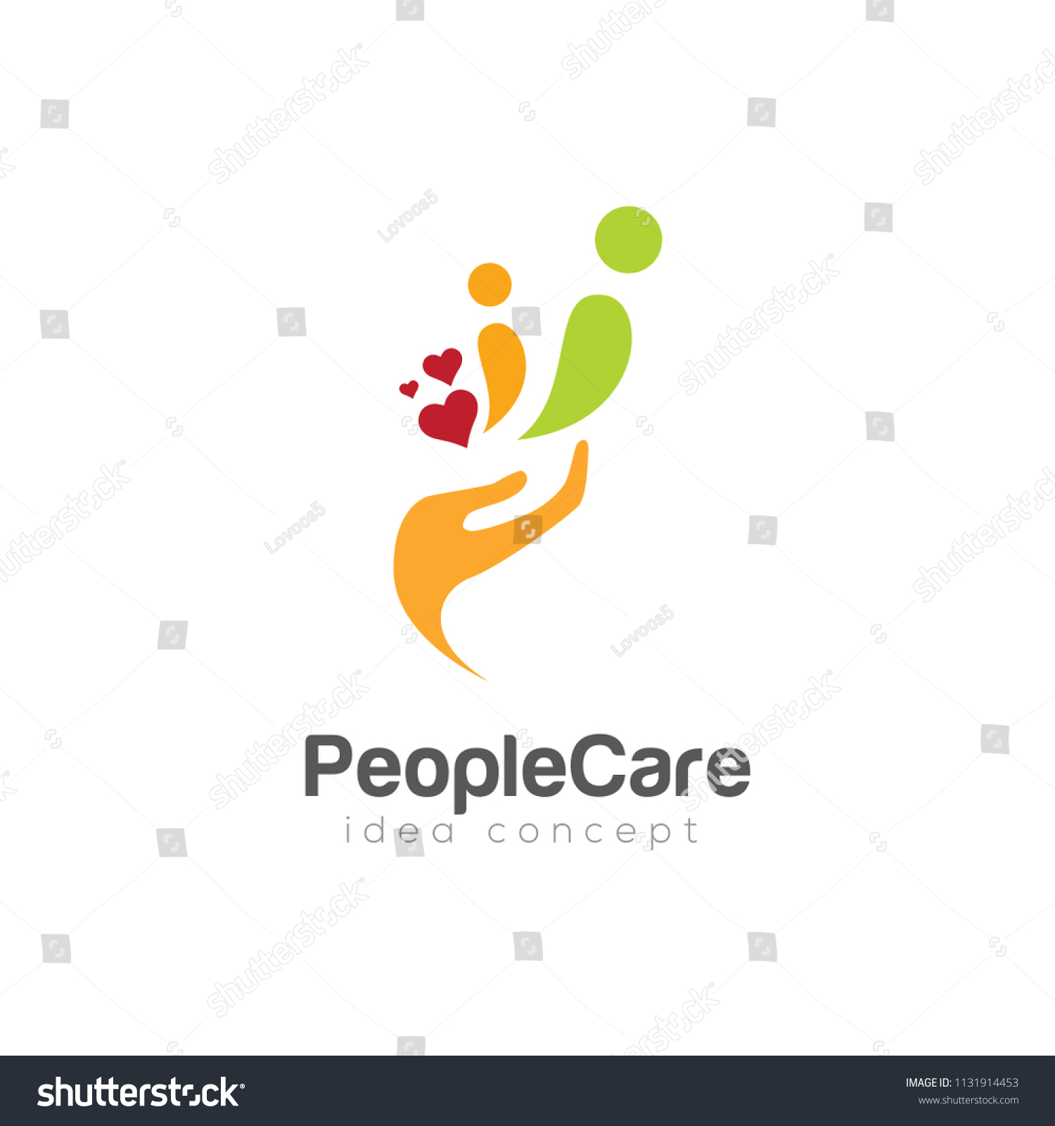 Creative Care Concept Logo Design Template: vector de stock (libre de ...