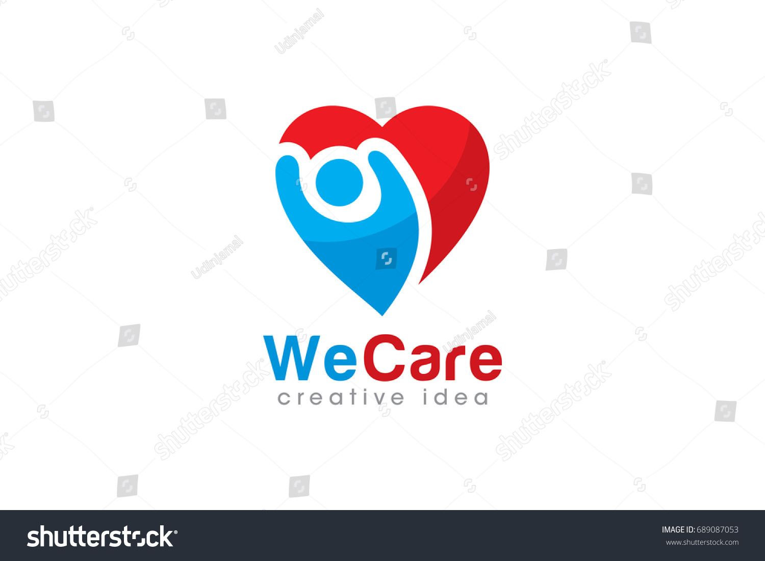 Creative Care Concept Logo Design Template Stock Vector (Royalty Free ...