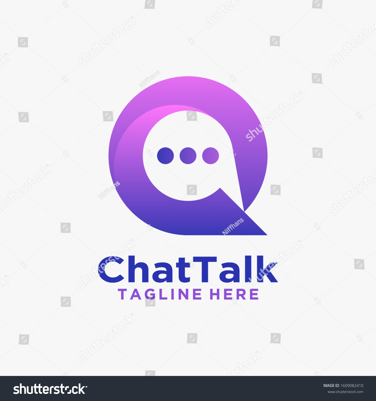 Creative Chat Logo Design Inspiration Stock Vector (Royalty Free ...