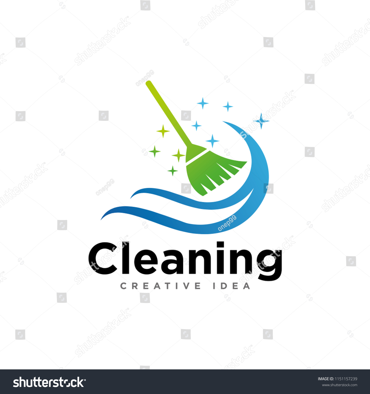 Creative Cleaning Concept Logo Design Template Stock Vector (Royalty ...