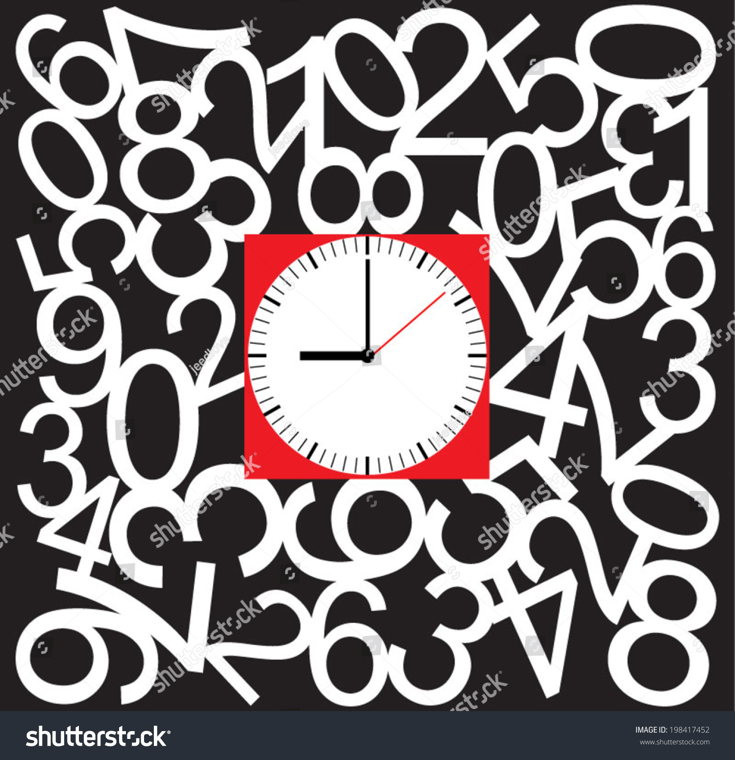 Creative Clock Modern Design Stock Vector (Royalty Free) 198417452 ...