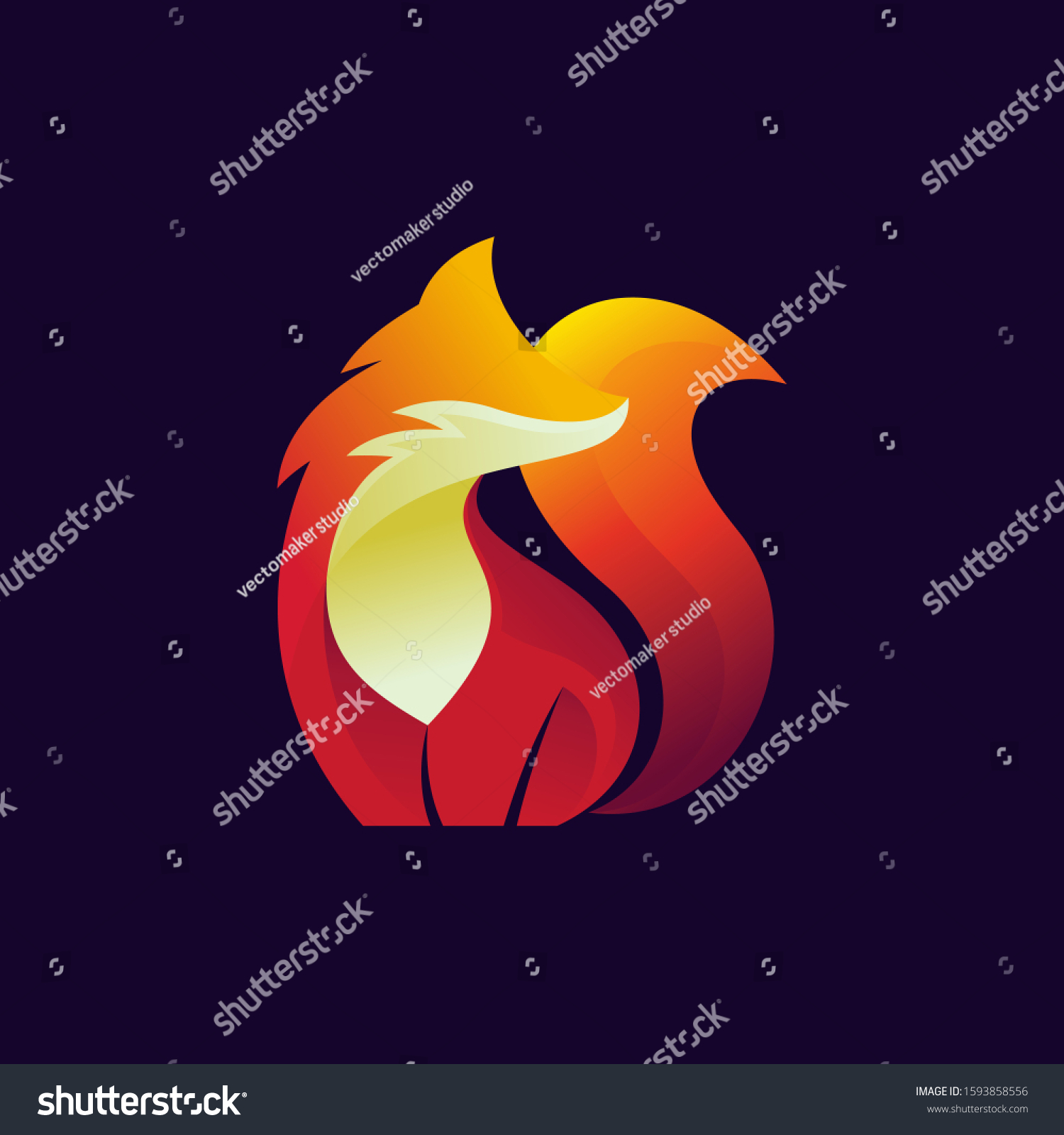 Creative Colorful Fox Logo Vector Illustration Stock Vector (Royalty ...