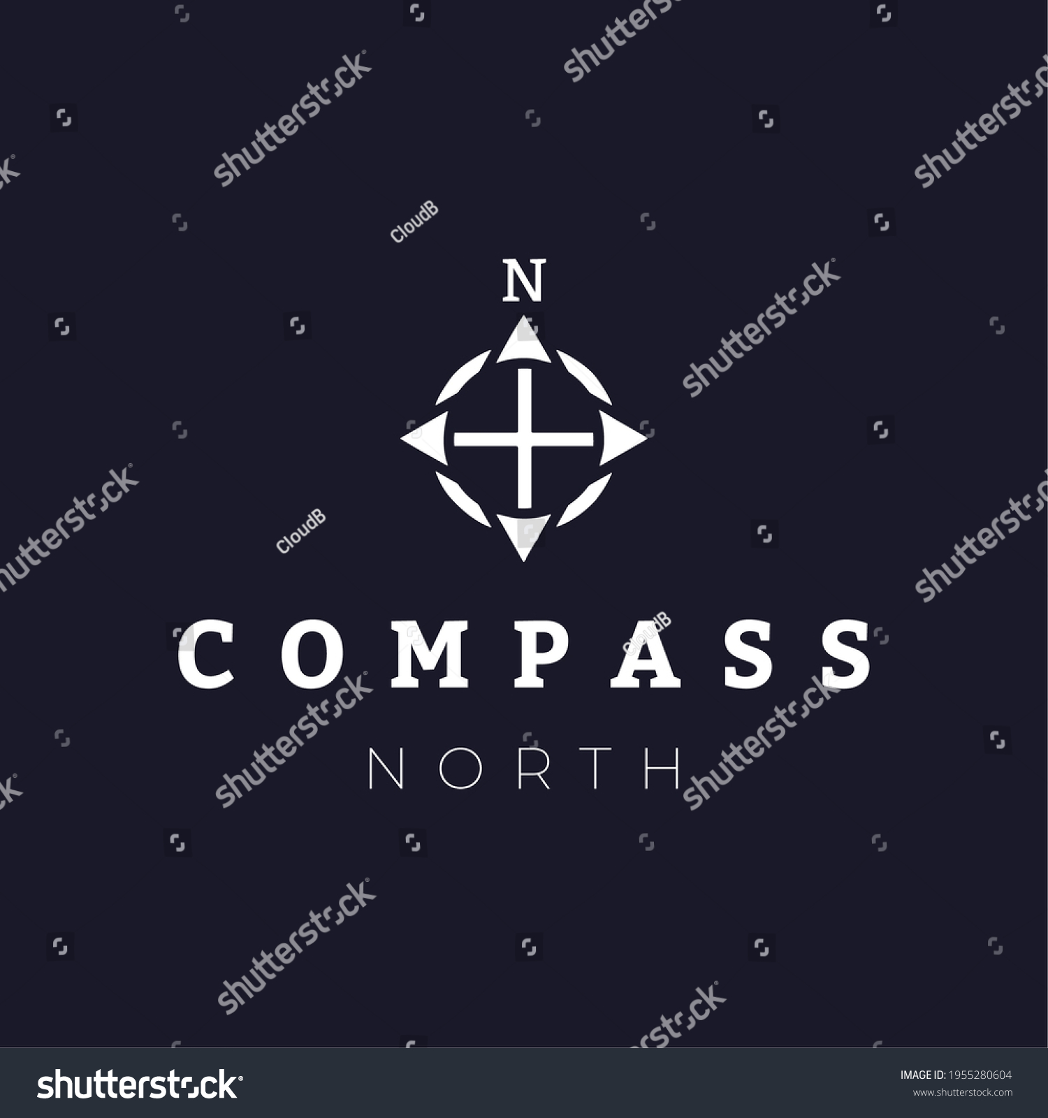 Creative Compass Logo Design North Arrow Stock Vector (Royalty Free ...