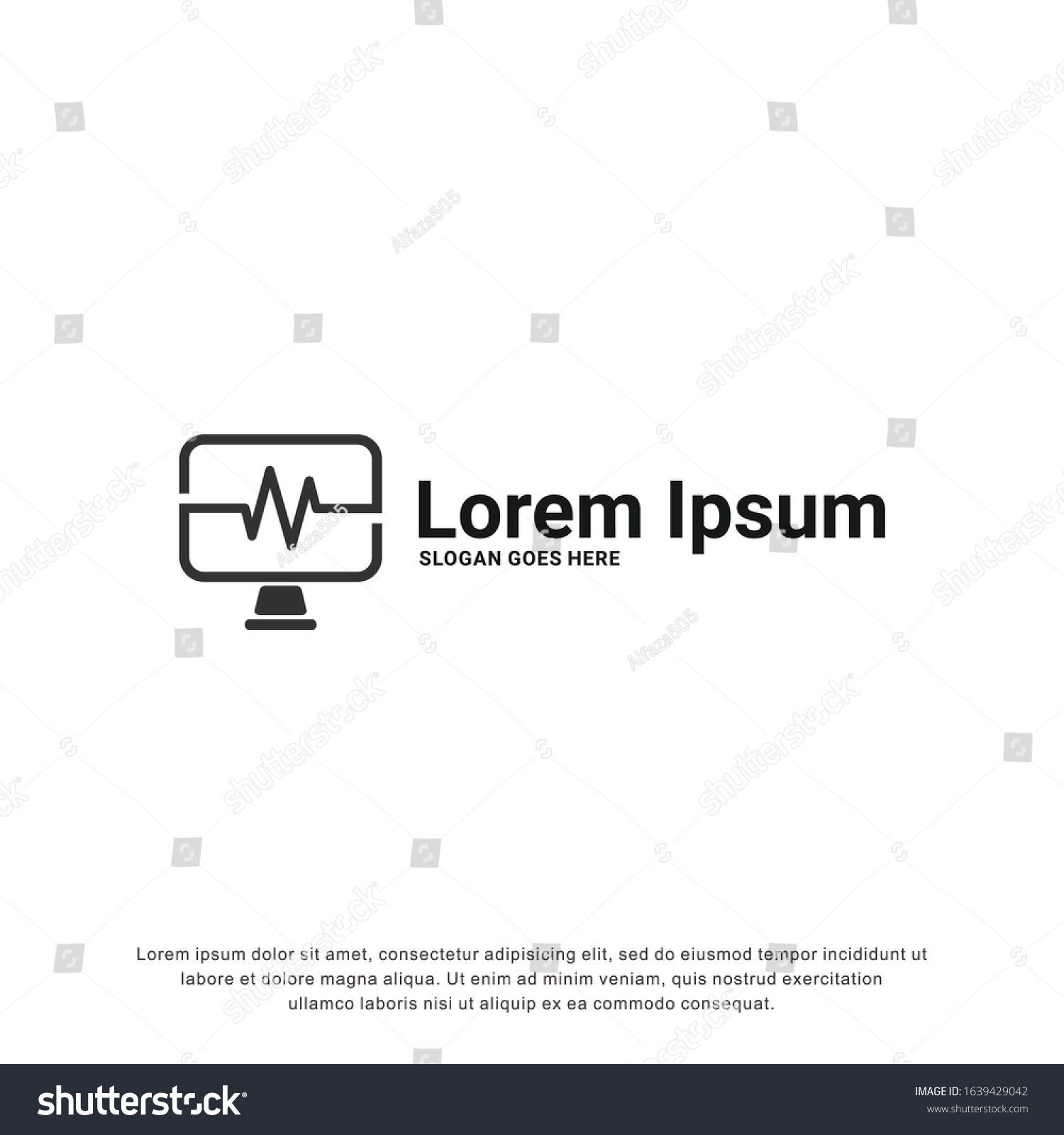 Creative Computer Logomodern Designvector Illustration Concept Stock ...