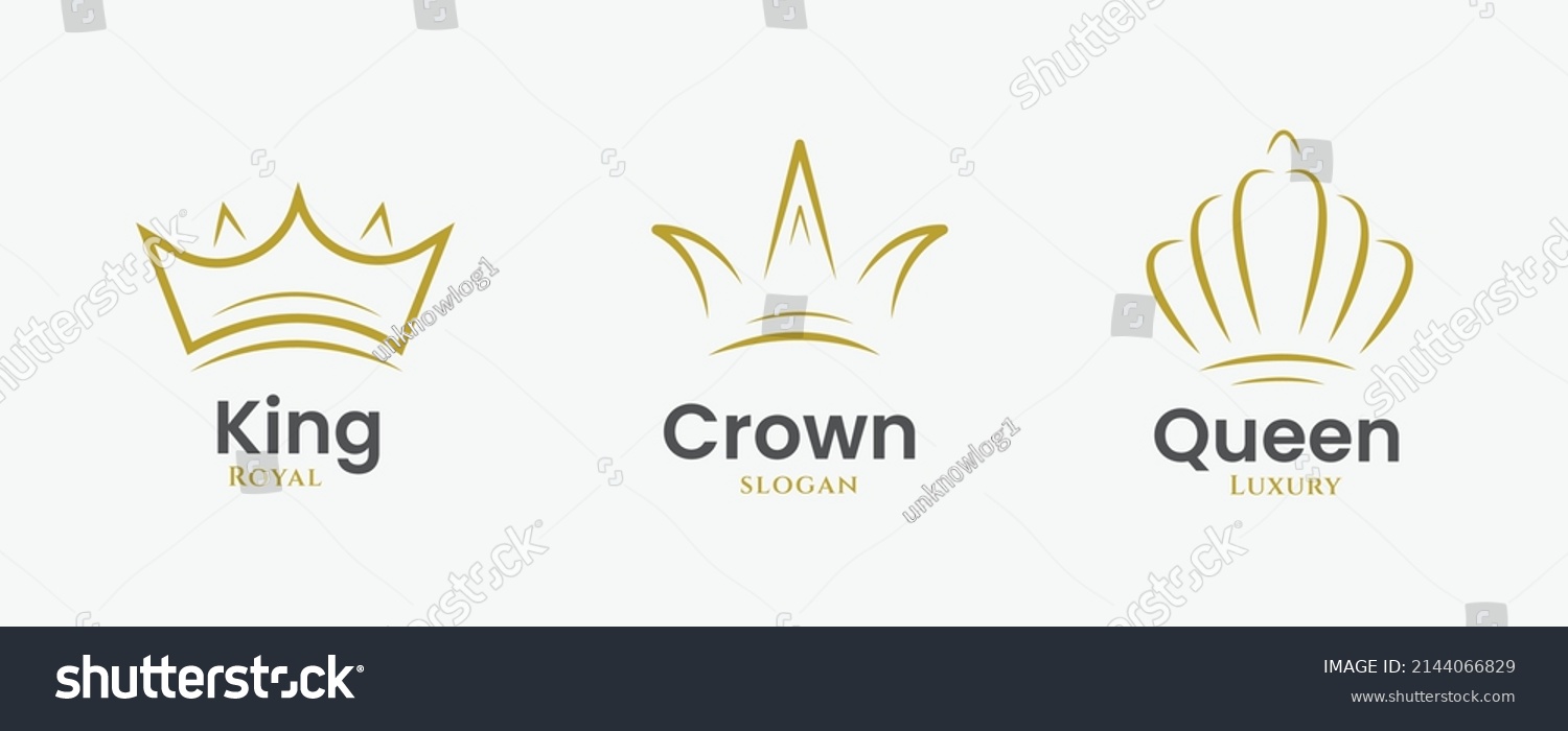 Creative Crown Logo Template Collection Stock Vector (Royalty Free ...