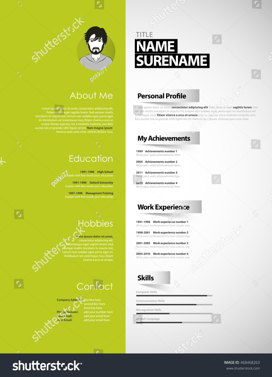 Vektor Stok Creative Cv Template Paper Stripes (Tanpa Royalti ...