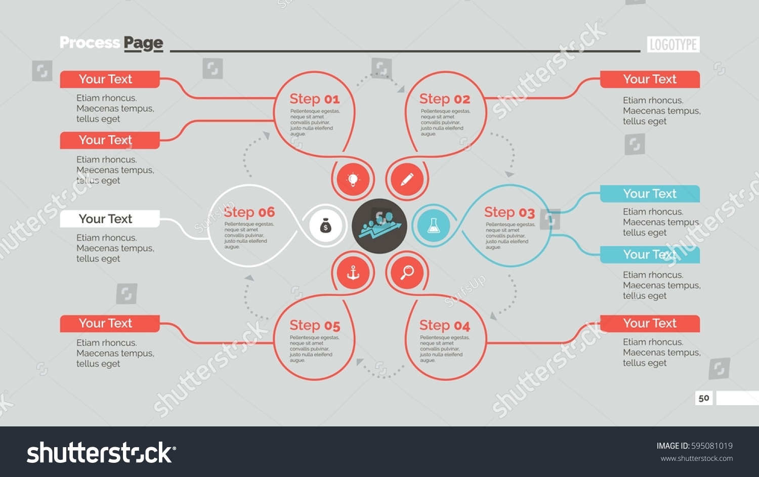 Creative Cycle Diagram Slide Template Stock Vector (Royalty Free) 595081019