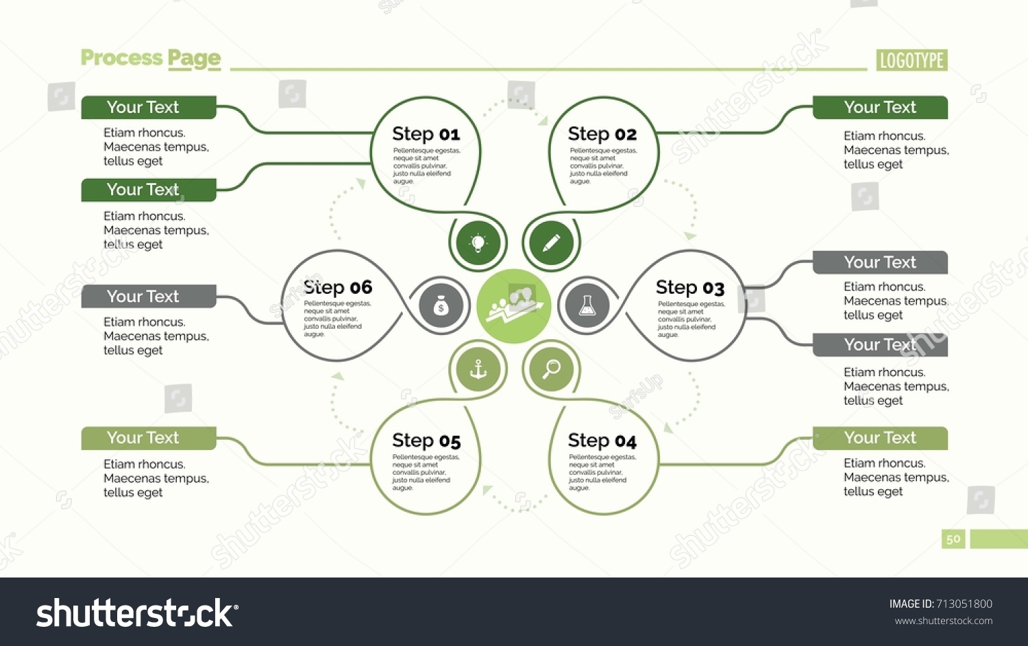Vektor Stok Creative Cycle Diagram Slide Template (Tanpa Royalti ...