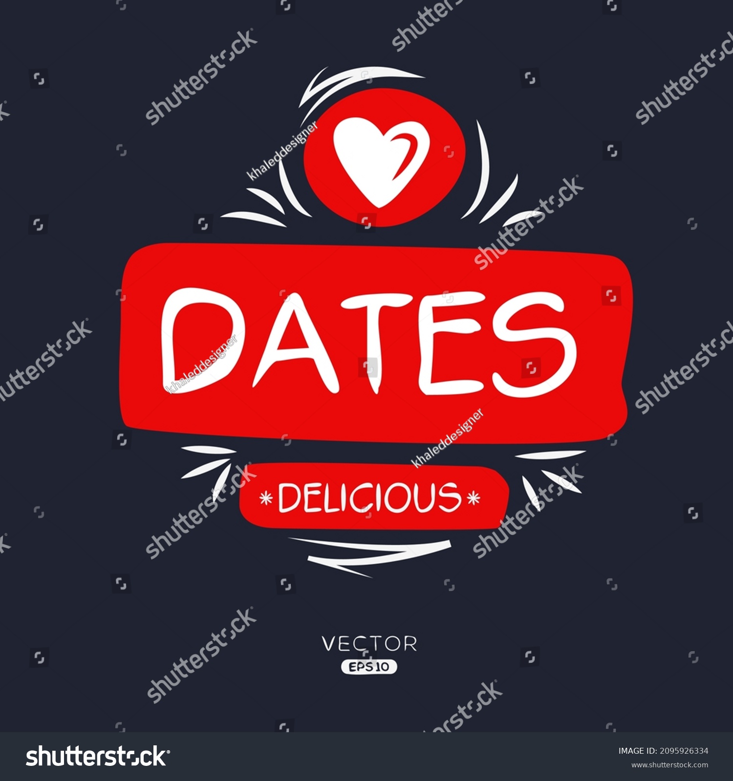 Creative Dates Logo Dates Sticker Vector Stock Vector (Royalty Free ...
