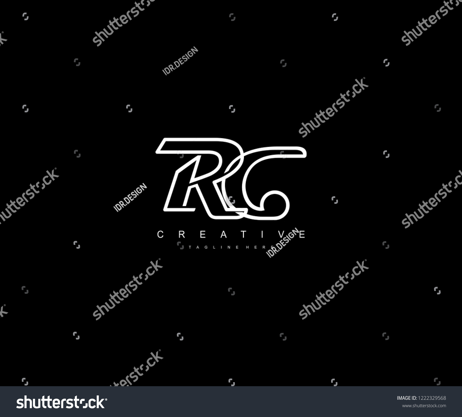 Creative Design Letter Rc Linked Vector Stock Vector (Royalty Free ...
