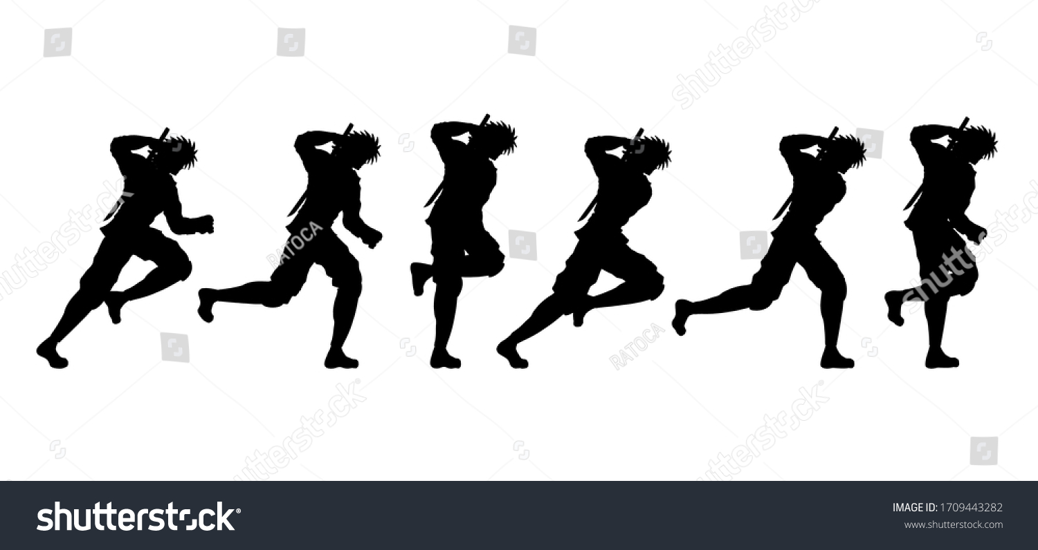 Creative Design Ninja Running Stock Vector (Royalty Free) 1709443282